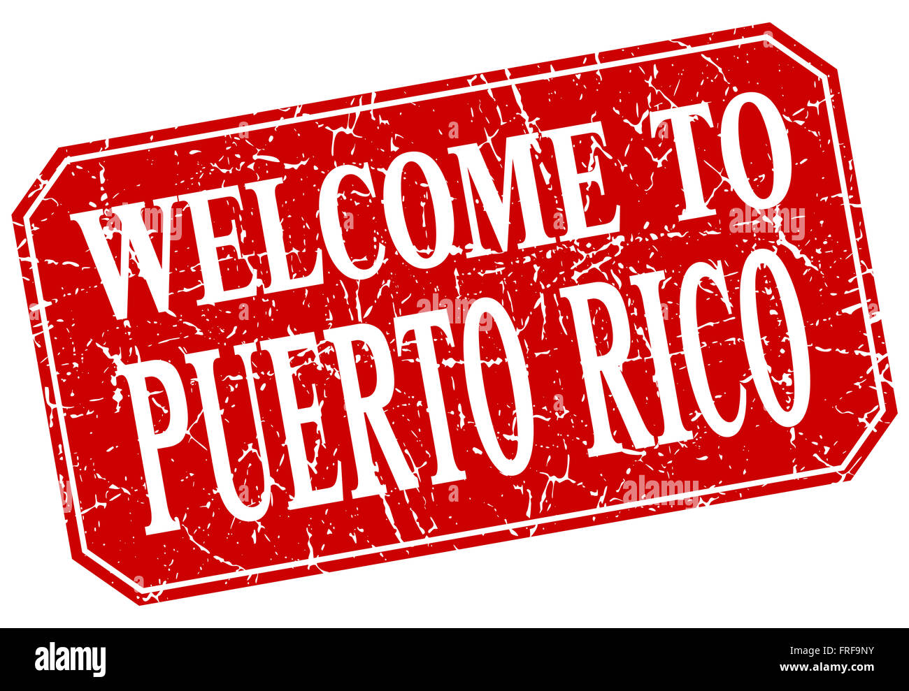 welcome to Puerto Rico red square grunge stamp Stock Photo - Alamy