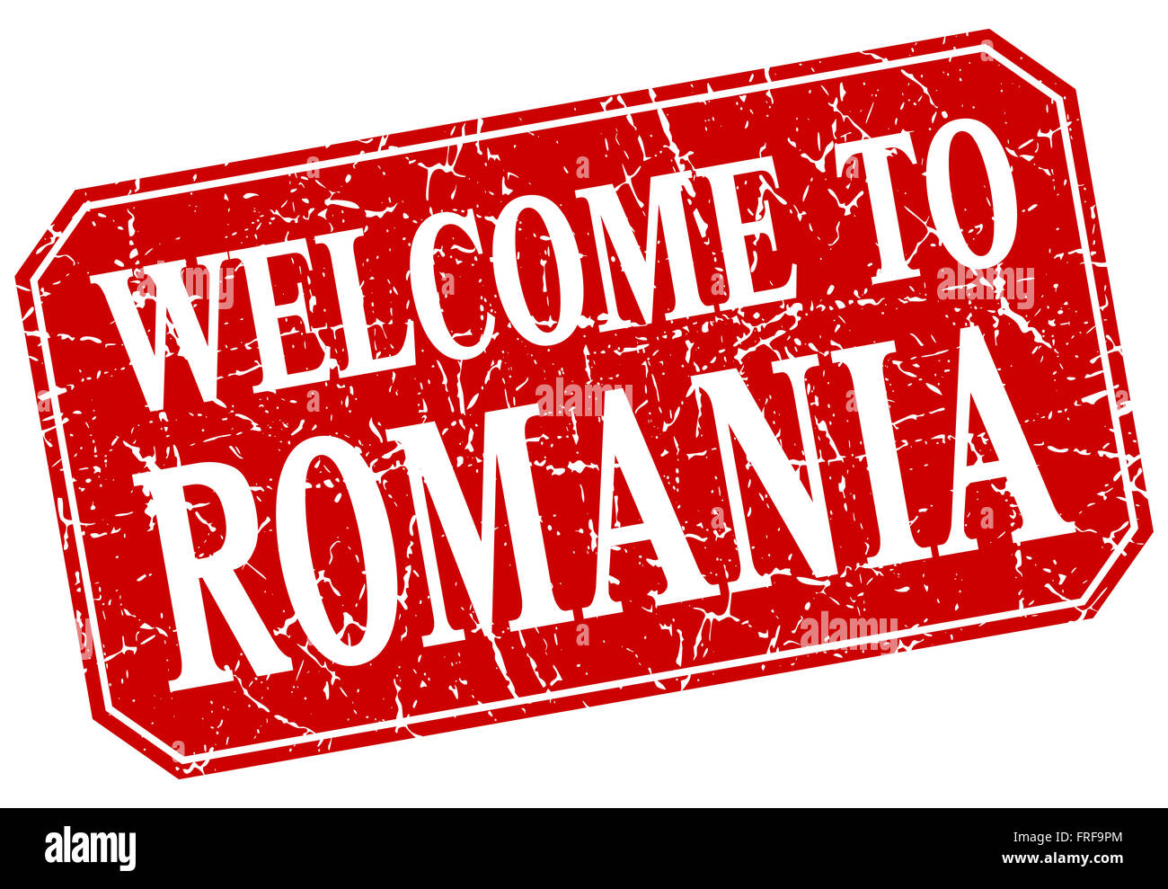 Welcome romania sign stamp Cut Out Stock Images & Pictures - Alamy