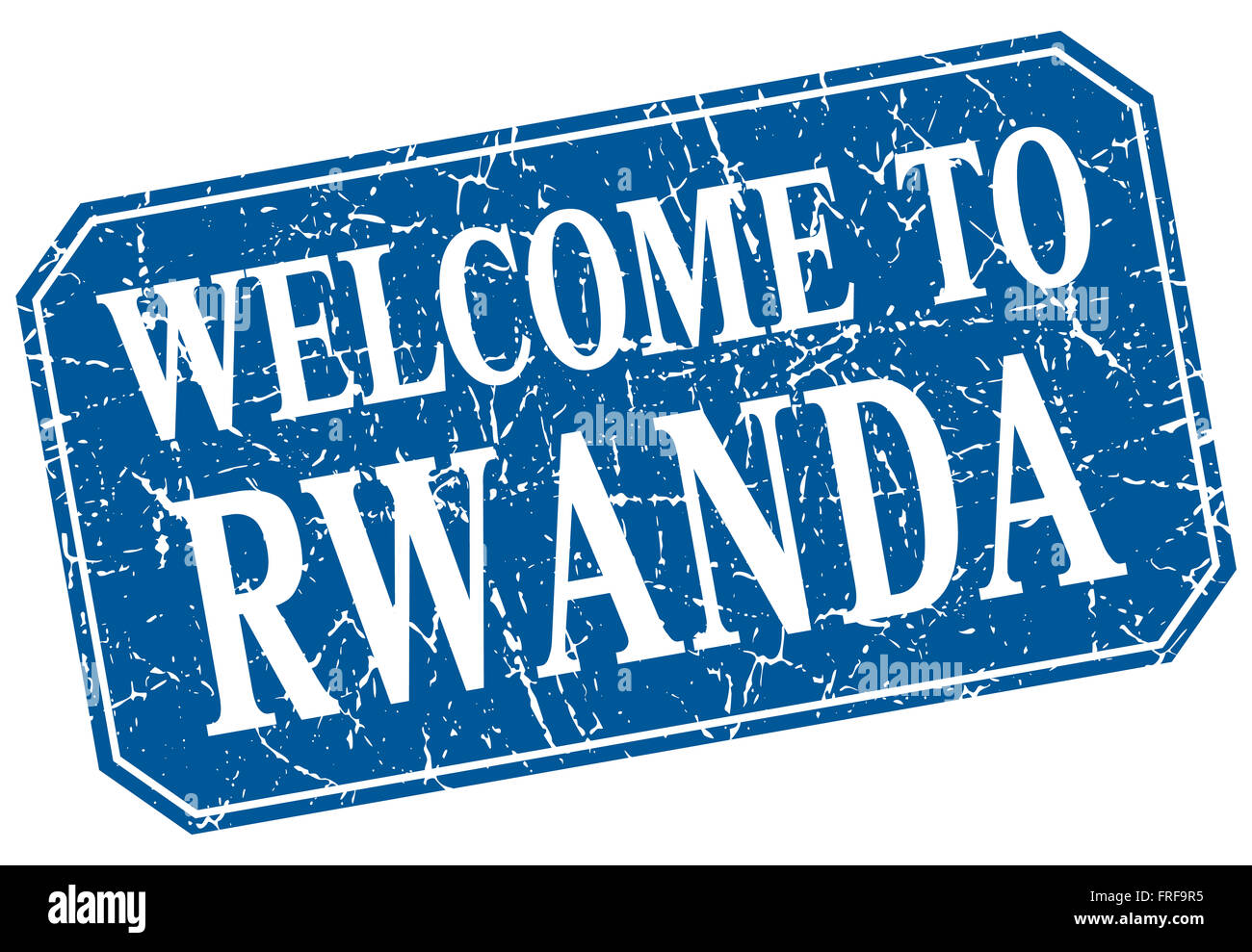 welcome to Rwanda blue square grunge stamp Stock Photo - Alamy