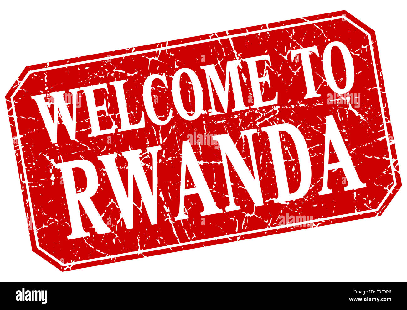 welcome to Rwanda red square grunge stamp Stock Photo - Alamy