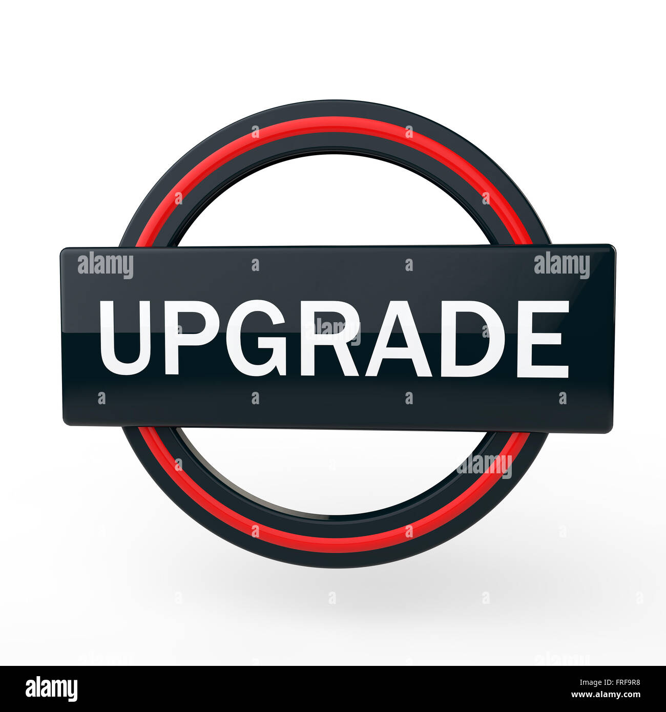 3d red and navy blue upgrade label Stock Photo - Alamy