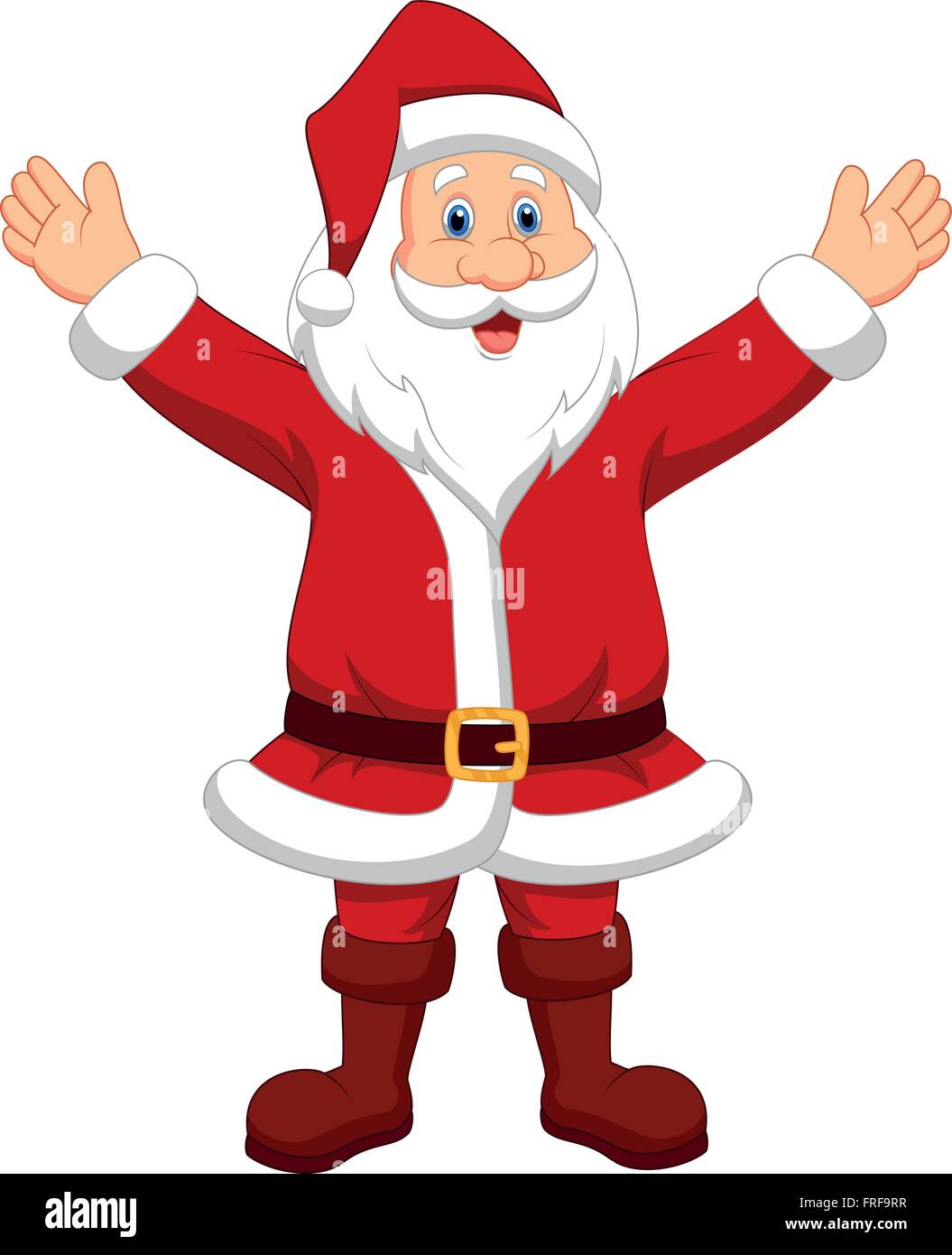 Happy Santa cartoon waving hand Stock Vector Image & Art - Alamy