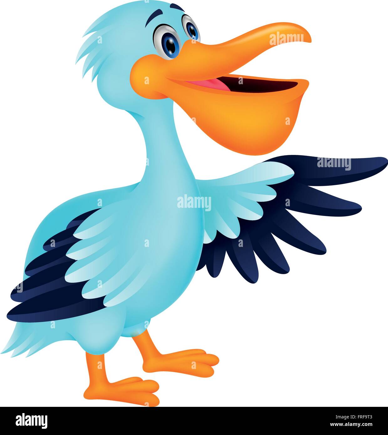 Cartoon pelican presenting with his wing Stock Vector Image & Art - Alamy