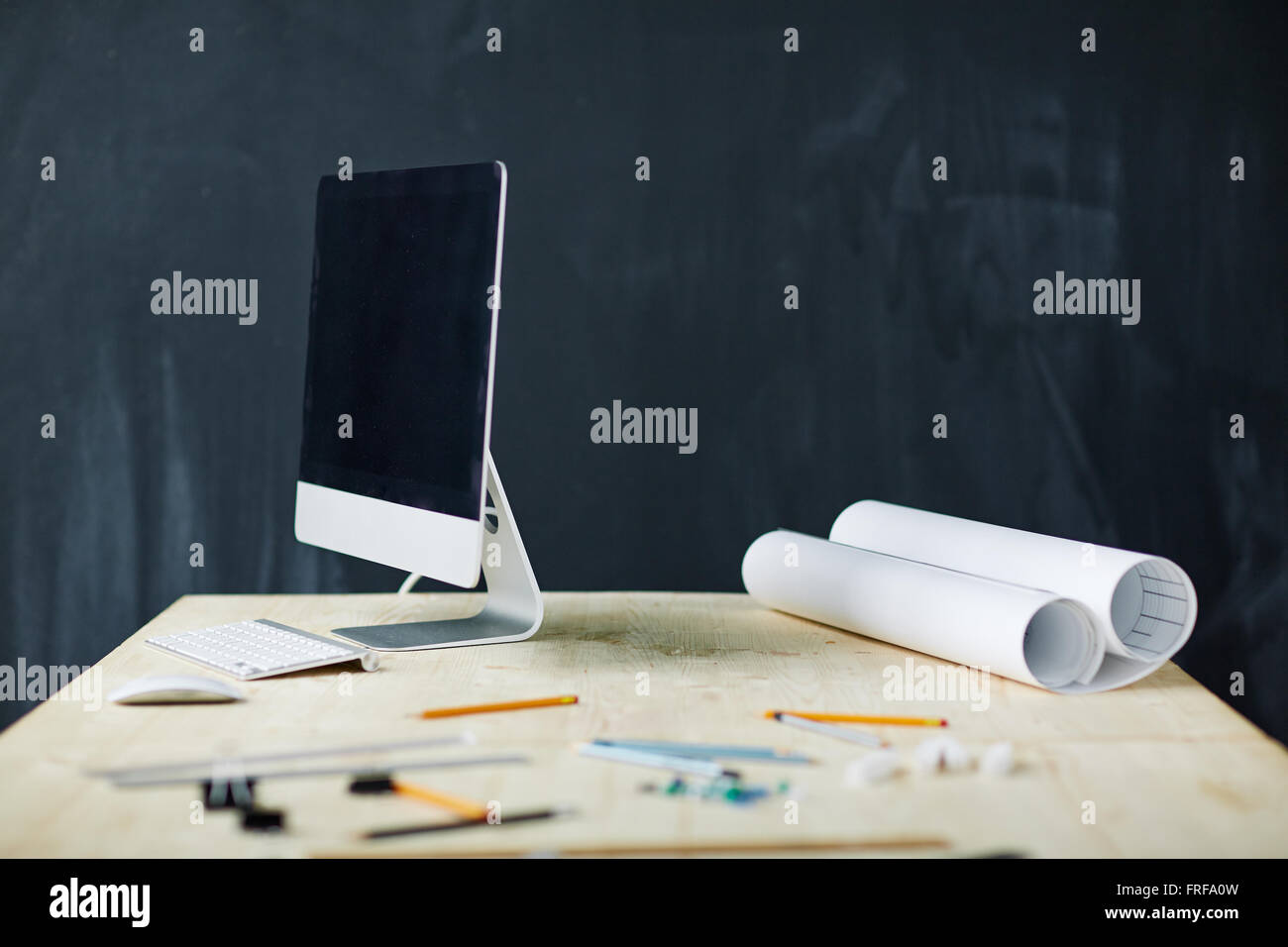 Workplace of modern architect Stock Photo - Alamy
