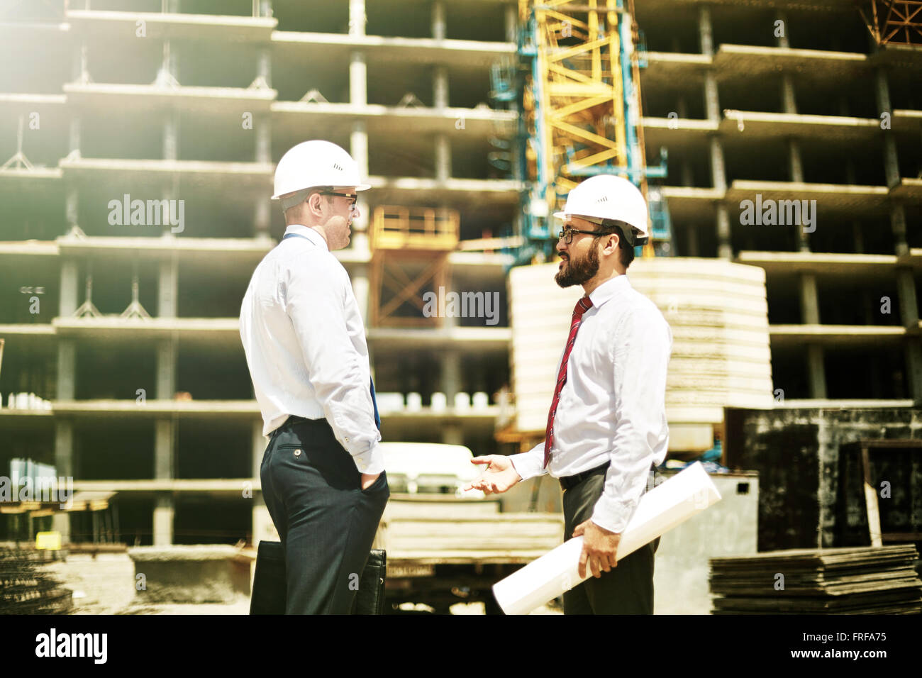 Construction engineers talking hi-res stock photography and images - Alamy