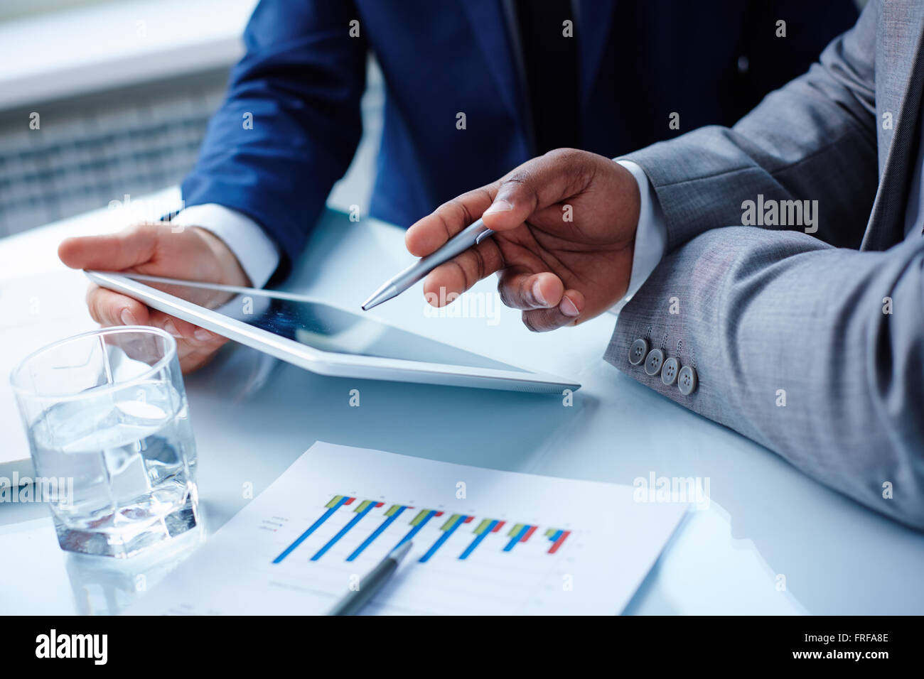 Pointing at touchscreen Stock Photo - Alamy