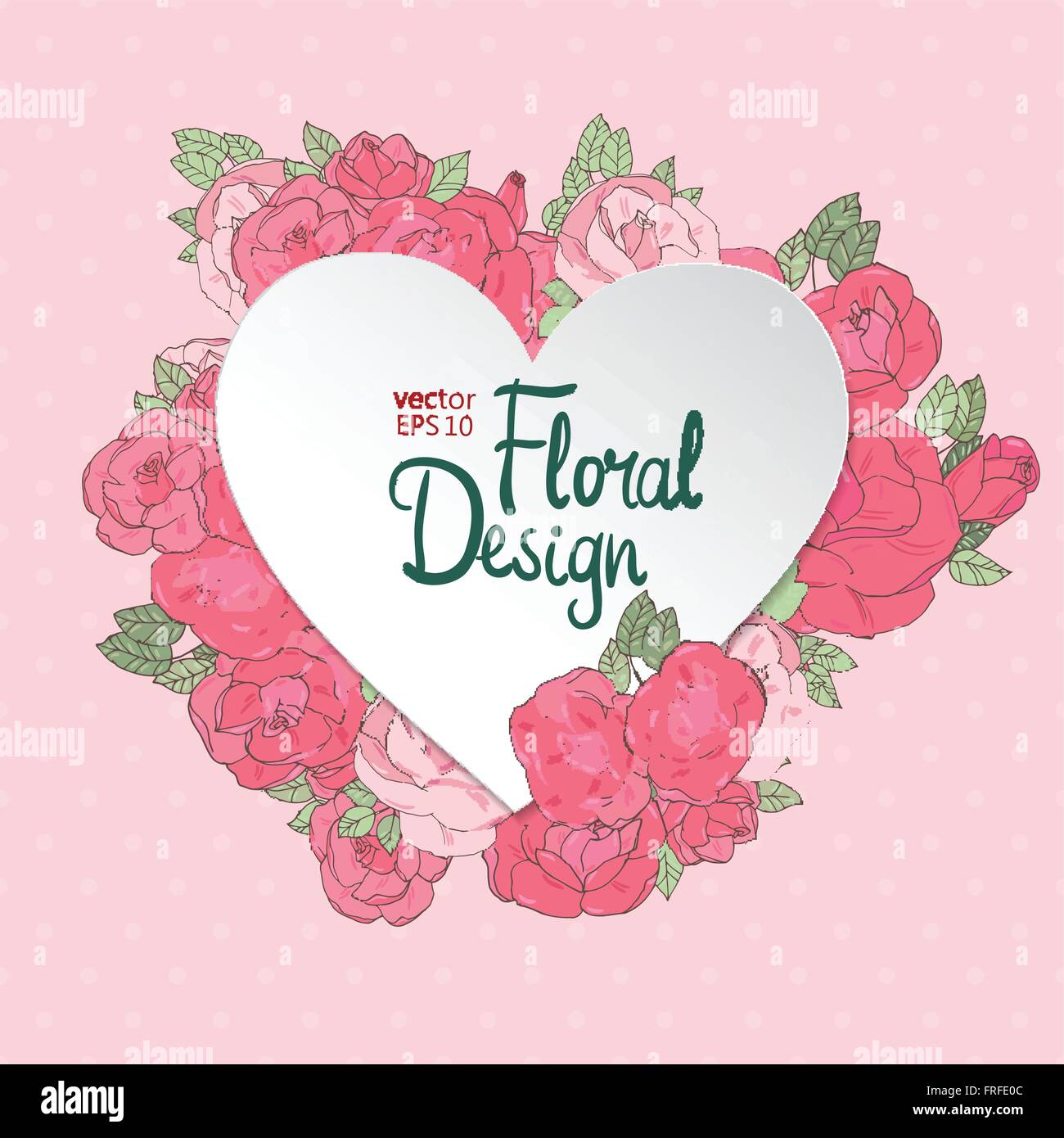 Floral vector frame. Heart shape Stock Vector Image & Art - Alamy