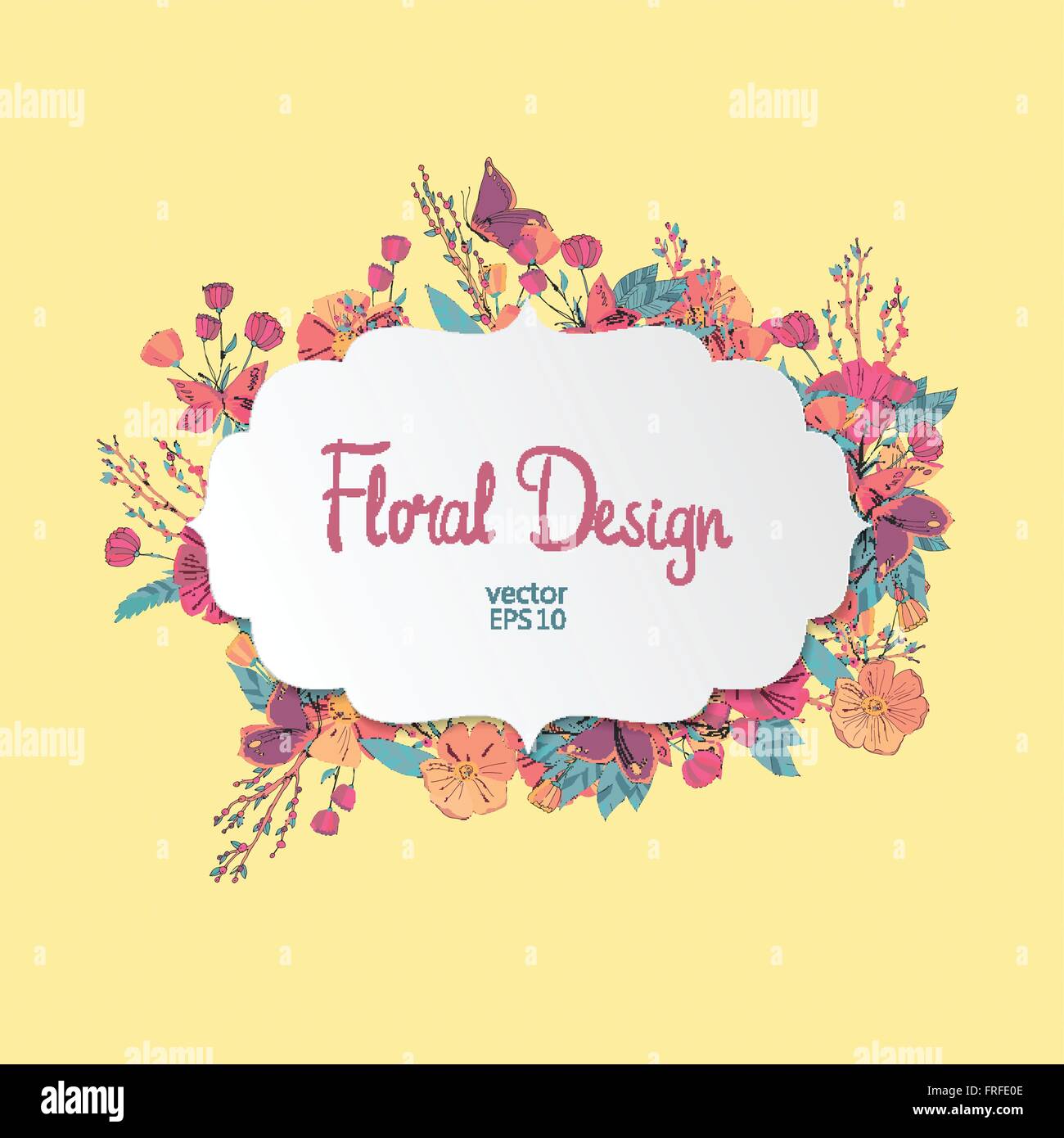 Vintage floral vector frame Stock Vector Image & Art - Alamy