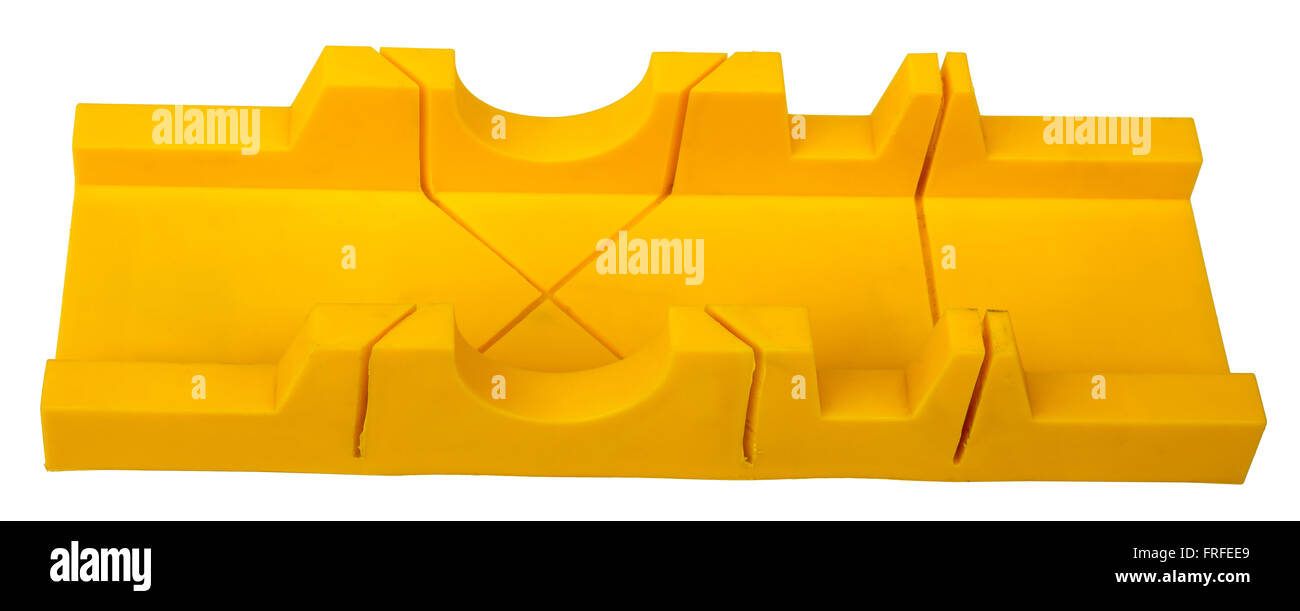 Plastic mitre box on white Stock Photo - Alamy