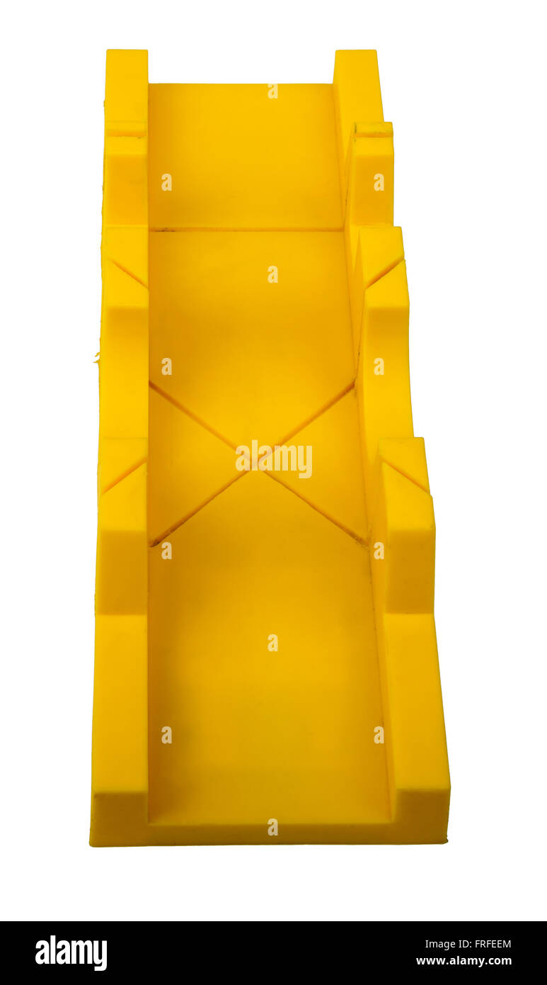 Plastic mitre box on white Stock Photo - Alamy