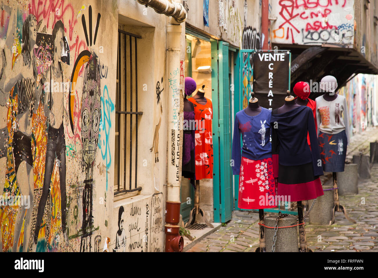 Pop Up boutique in the 3rd arr in Paris France in winter Stock Photo ...