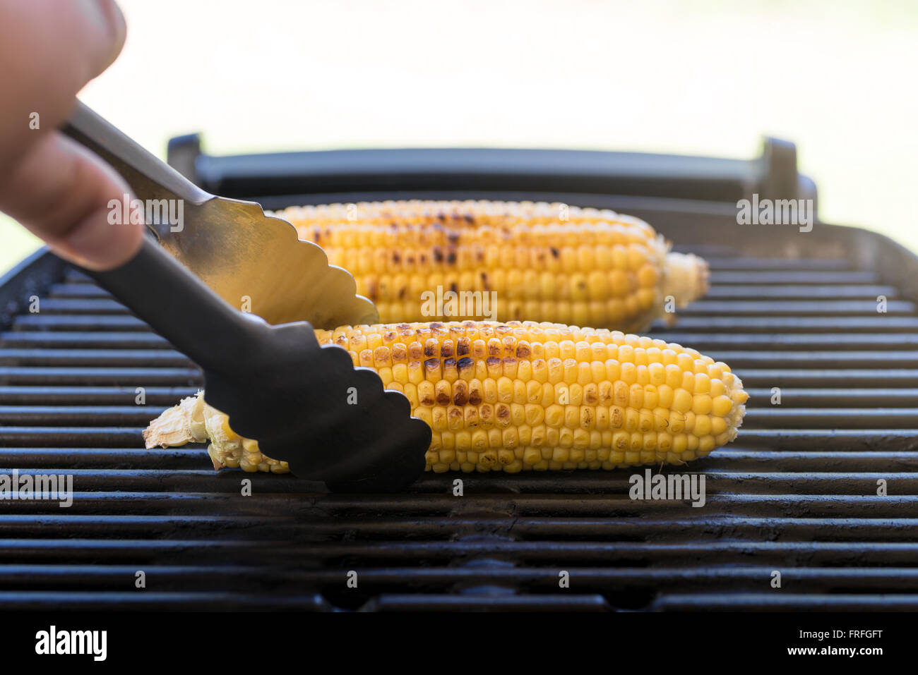 Delicious Australian sweet corn cooked on barbecue grill Stock Photo ...