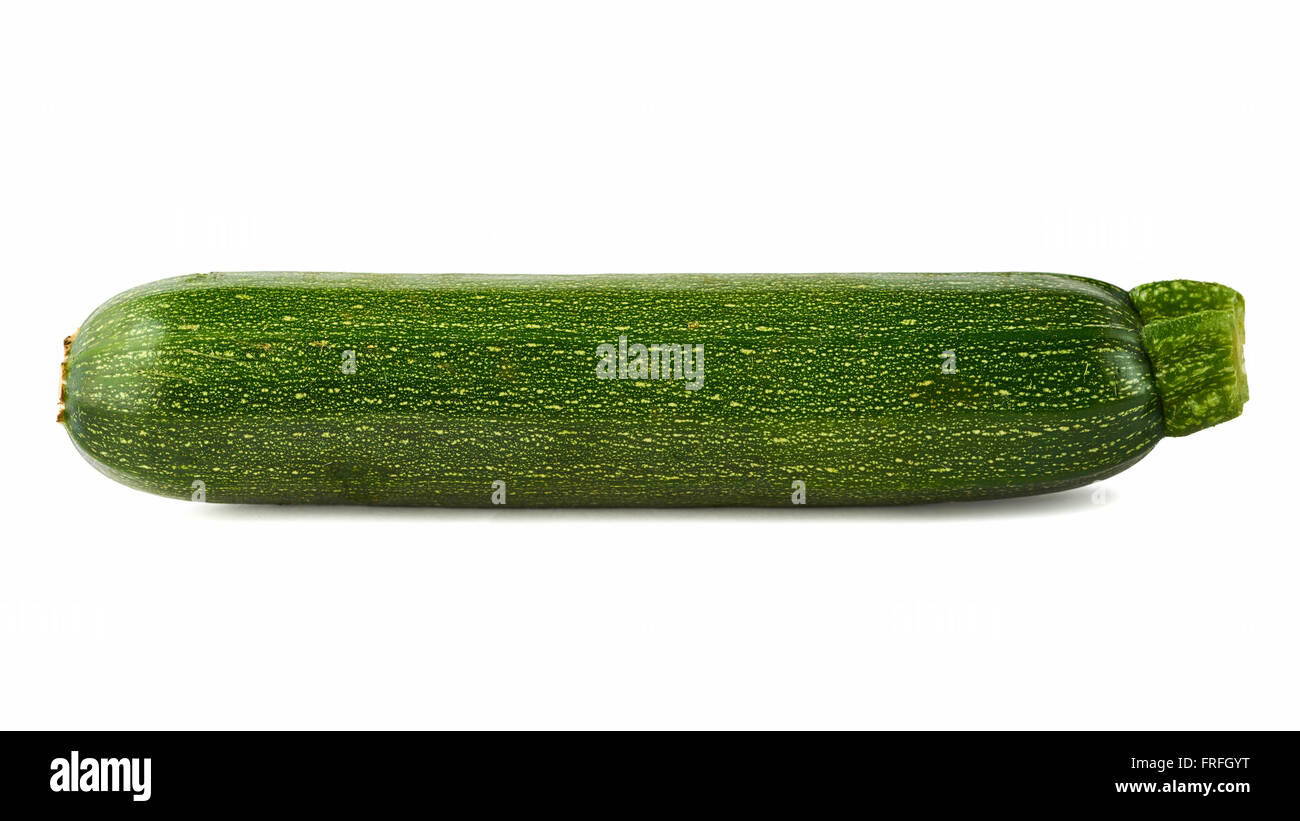 single fresh zucchini on white background Stock Photo - Alamy