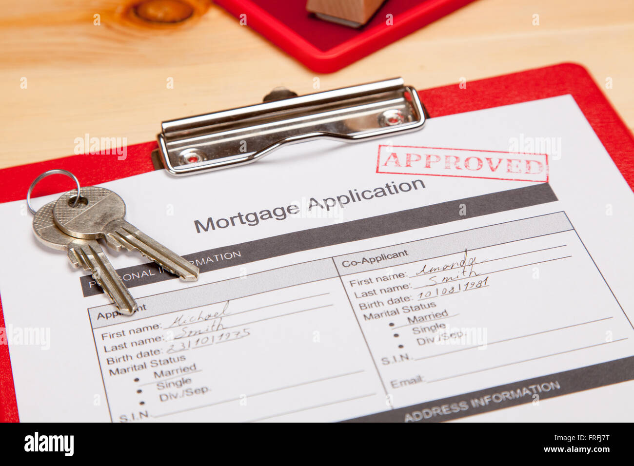 Mortgage application form Stock Photo - Alamy