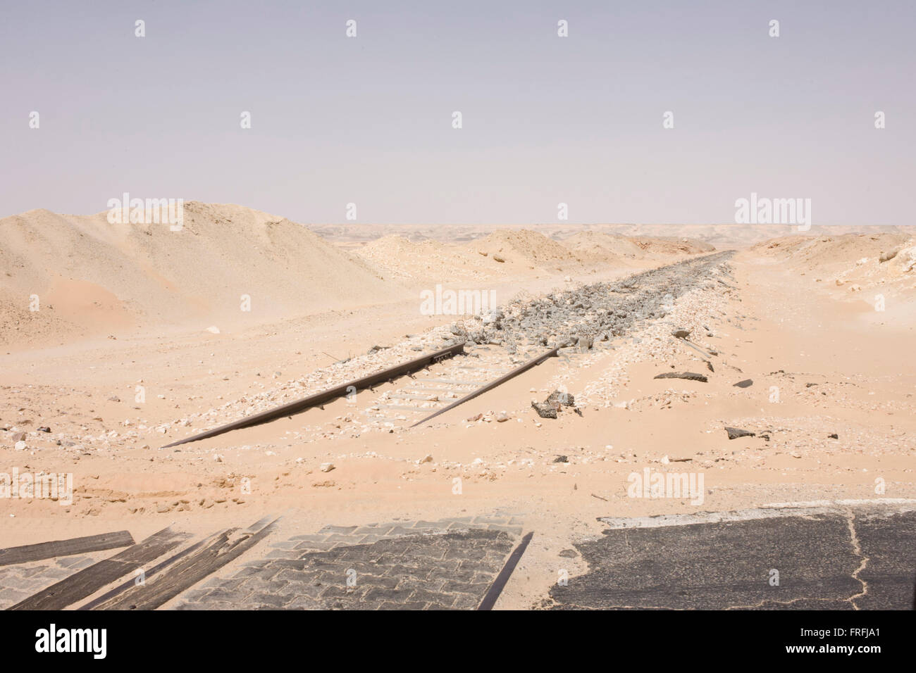 A remote desert railway now missing its iron rails, stolen in the ...