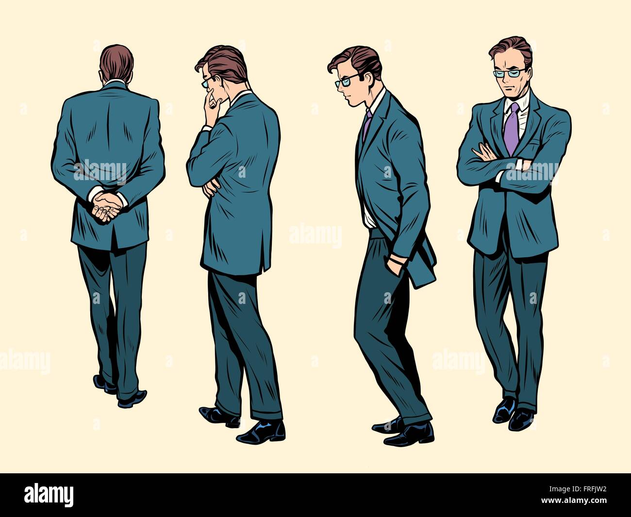 Poses of a walking human thinking Stock Vector Image & Art - Alamy