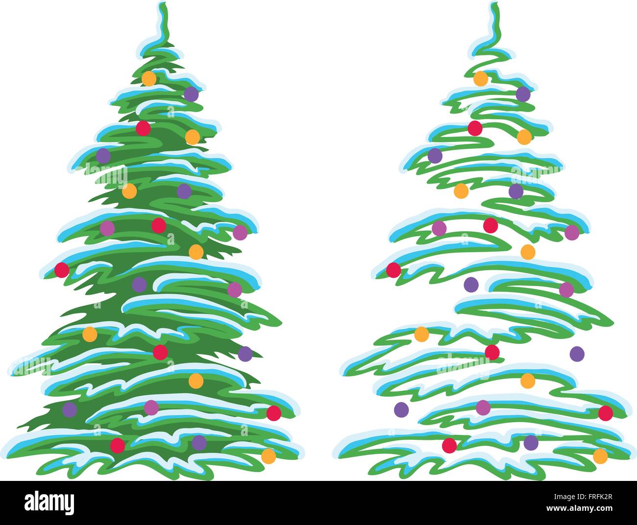 Christmas tree frosty winter Stock Vector Images - Alamy