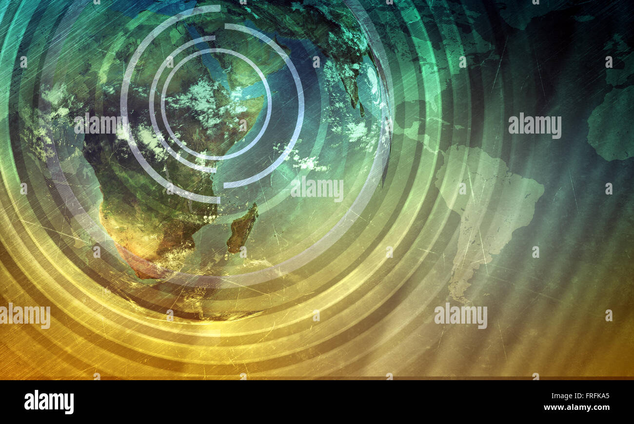 World map with rounds Stock Photo - Alamy