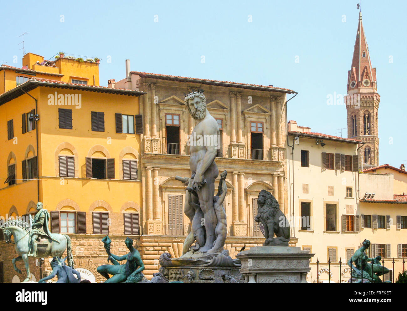 Hercules statue in fountain of Neptune Florence Stock Photo - Alamy