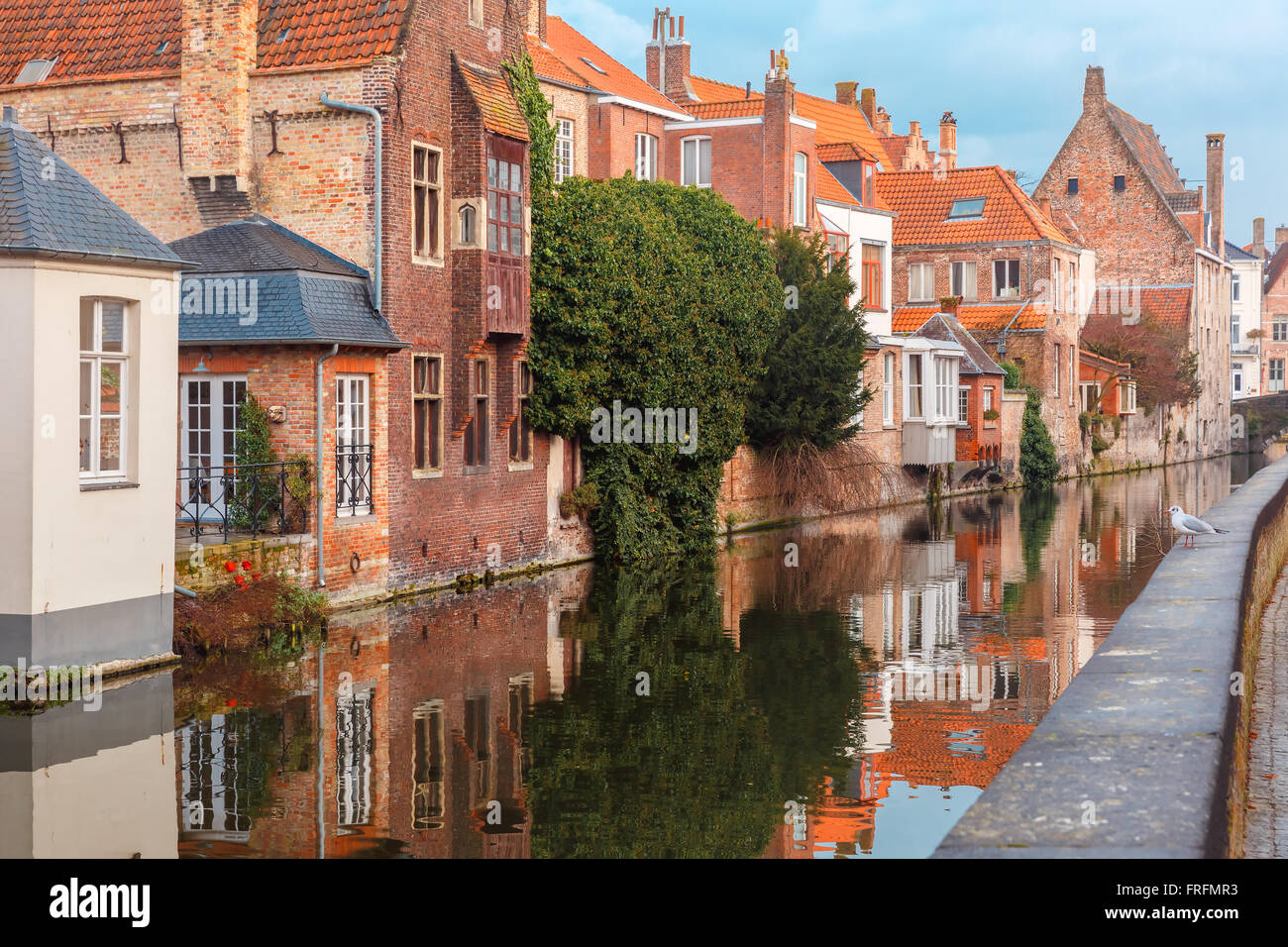 City view of Bruges canal with beautiful houses Stock Photo - Alamy