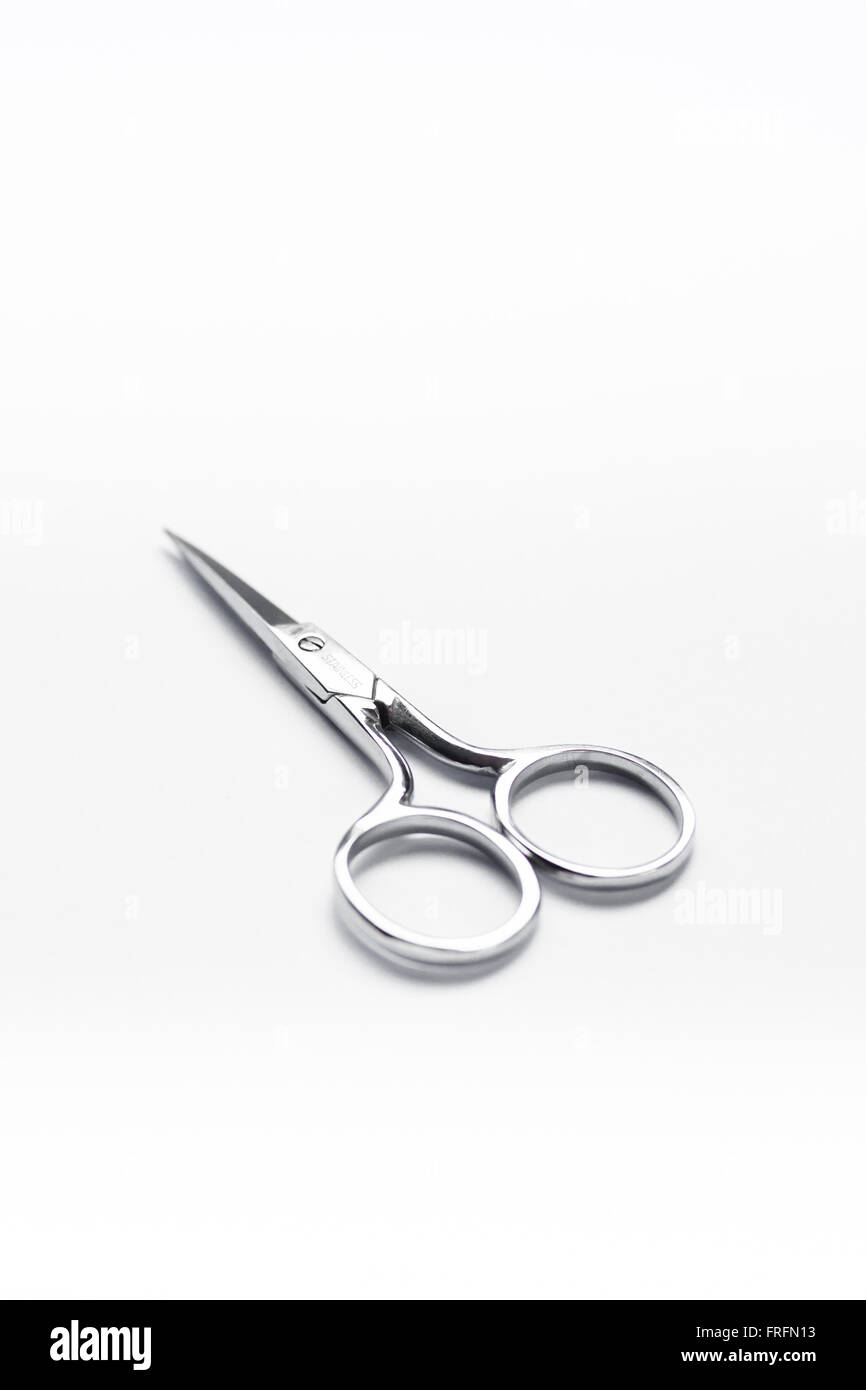 Medical scissors equipment on white background, stock photo Stock Photo ...