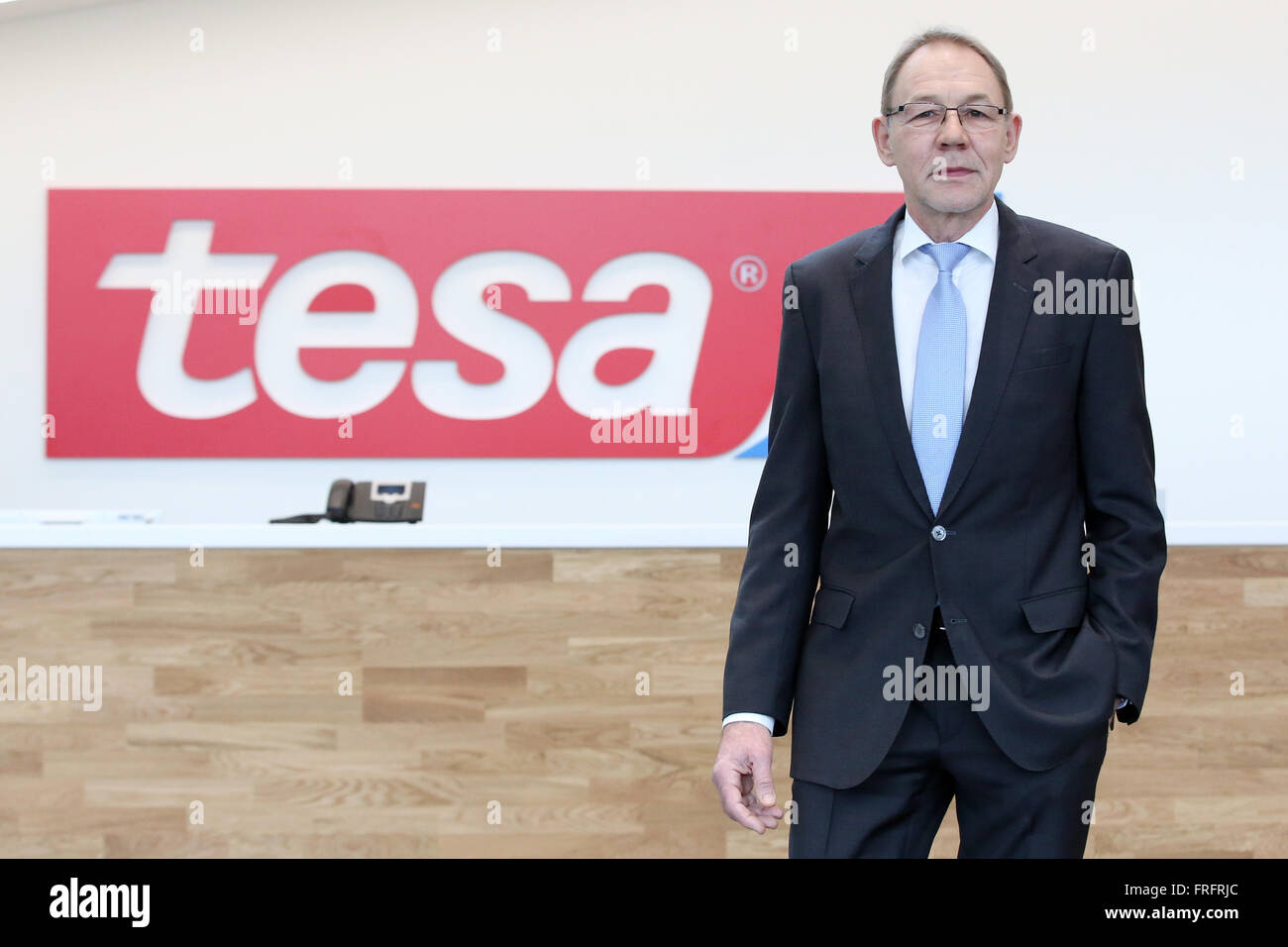 Norderstedt, Germany. 22nd Mar, 2016. Tesa SE CEO Robert Gereke poses ...