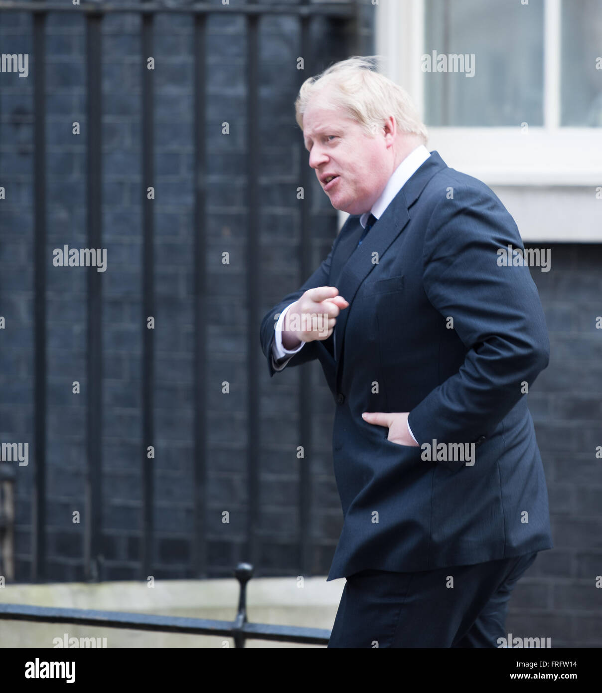 London UK, 22nd March 2016, Boris Johnson, Mayor of London arrives in ...