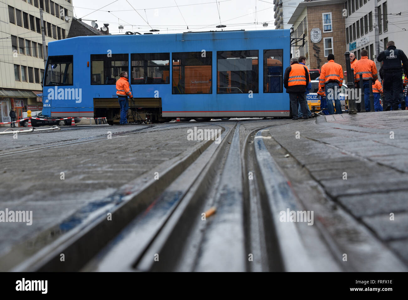 Kassel, Germany. 22nd Mar, 2016. Part of a tram of the Kassel transport ...