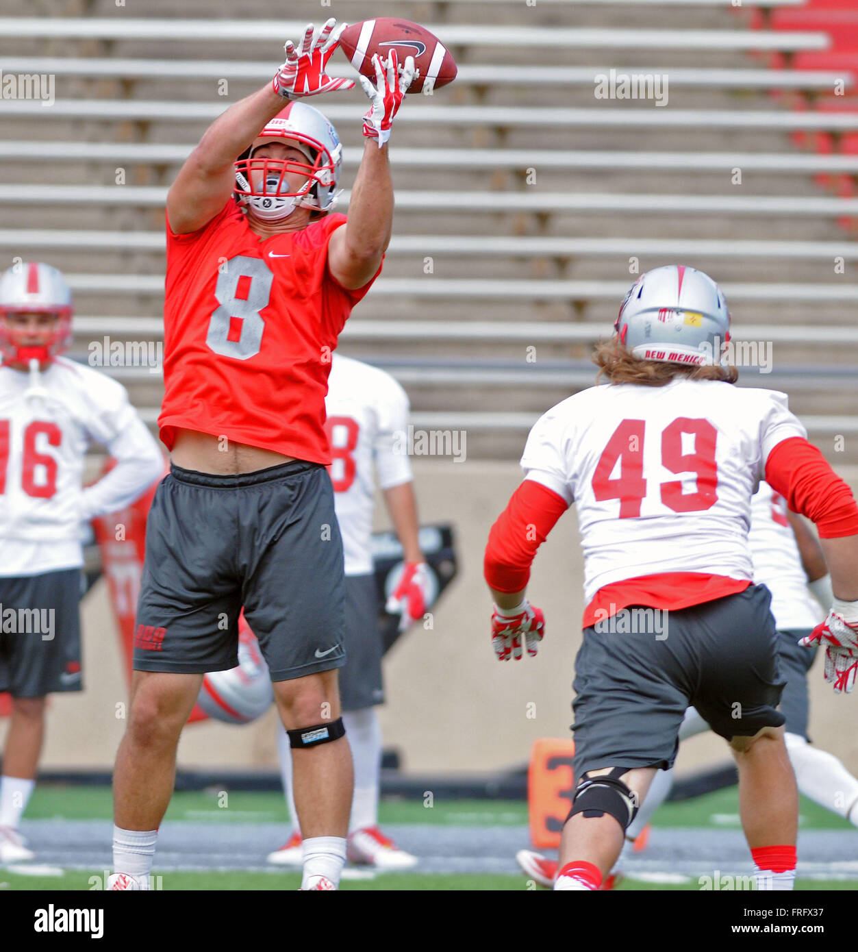 Albuquerque, NM, USA. 22nd Mar, 2016. UNM #8 Cole Gautsche reaches for ...