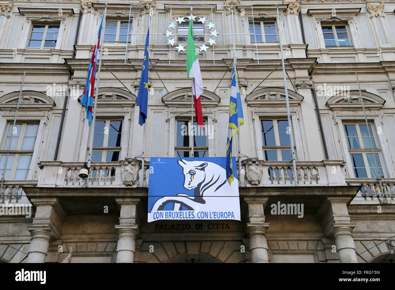 Turin, Italy. 22nd Mar, 2016. Hundreds of people took to the streets of ...