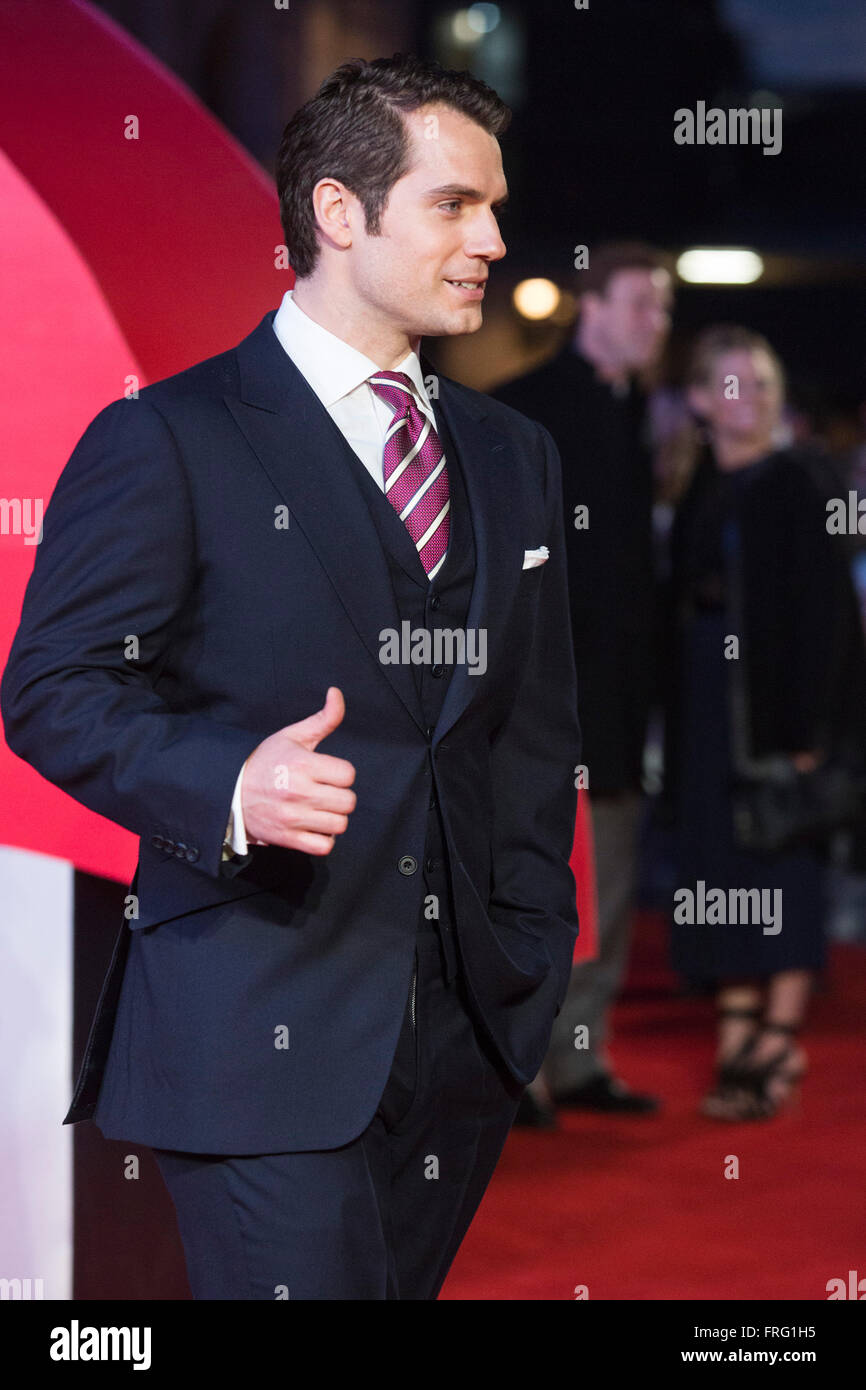 London, UK. 22 March 2016. Actor Henry Cavill (Clark Kent/Superman ...