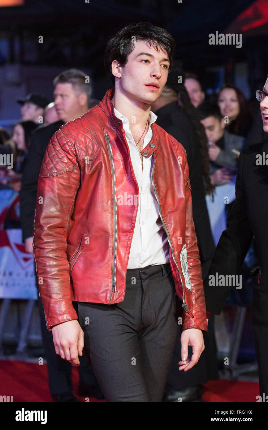 London, UK. 22 March 2016. Actor Ezra Miller (The Flash). Warner Bros ...