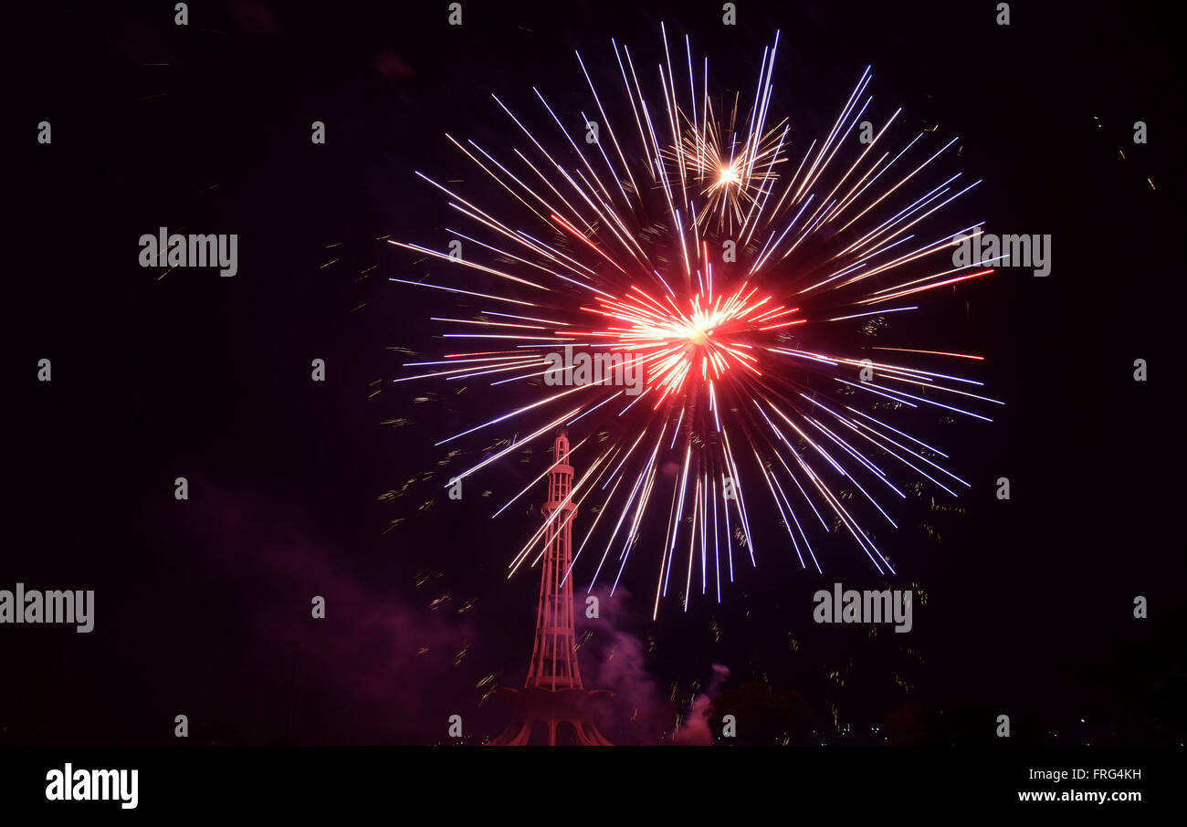 Lahore, Pakistan. 23rd Mar, 2016. A view of a beautiful multi colors ...