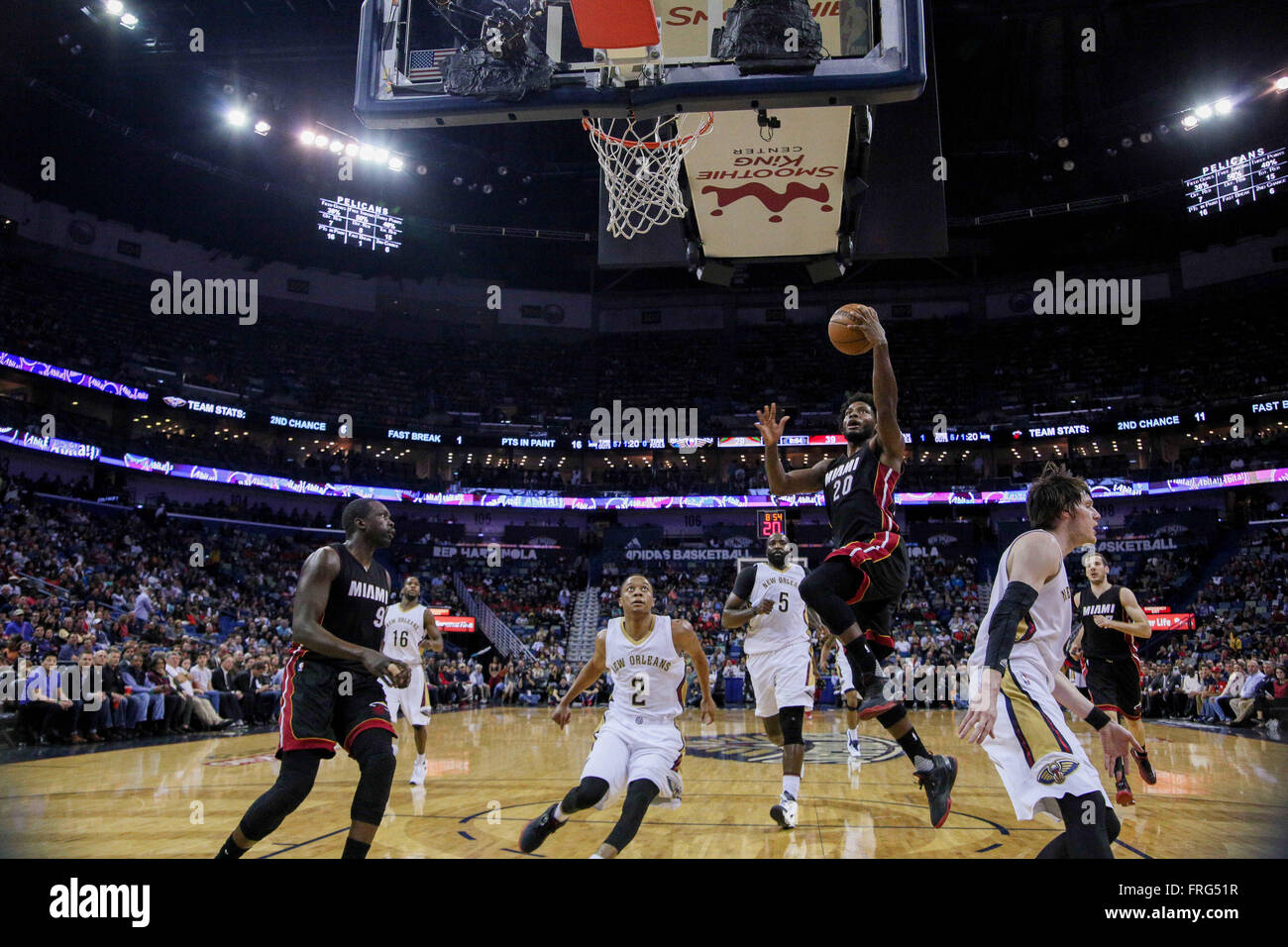 New Orleans, LA, USA. 22nd Mar, 2016. Miami Heat forward Justise ...