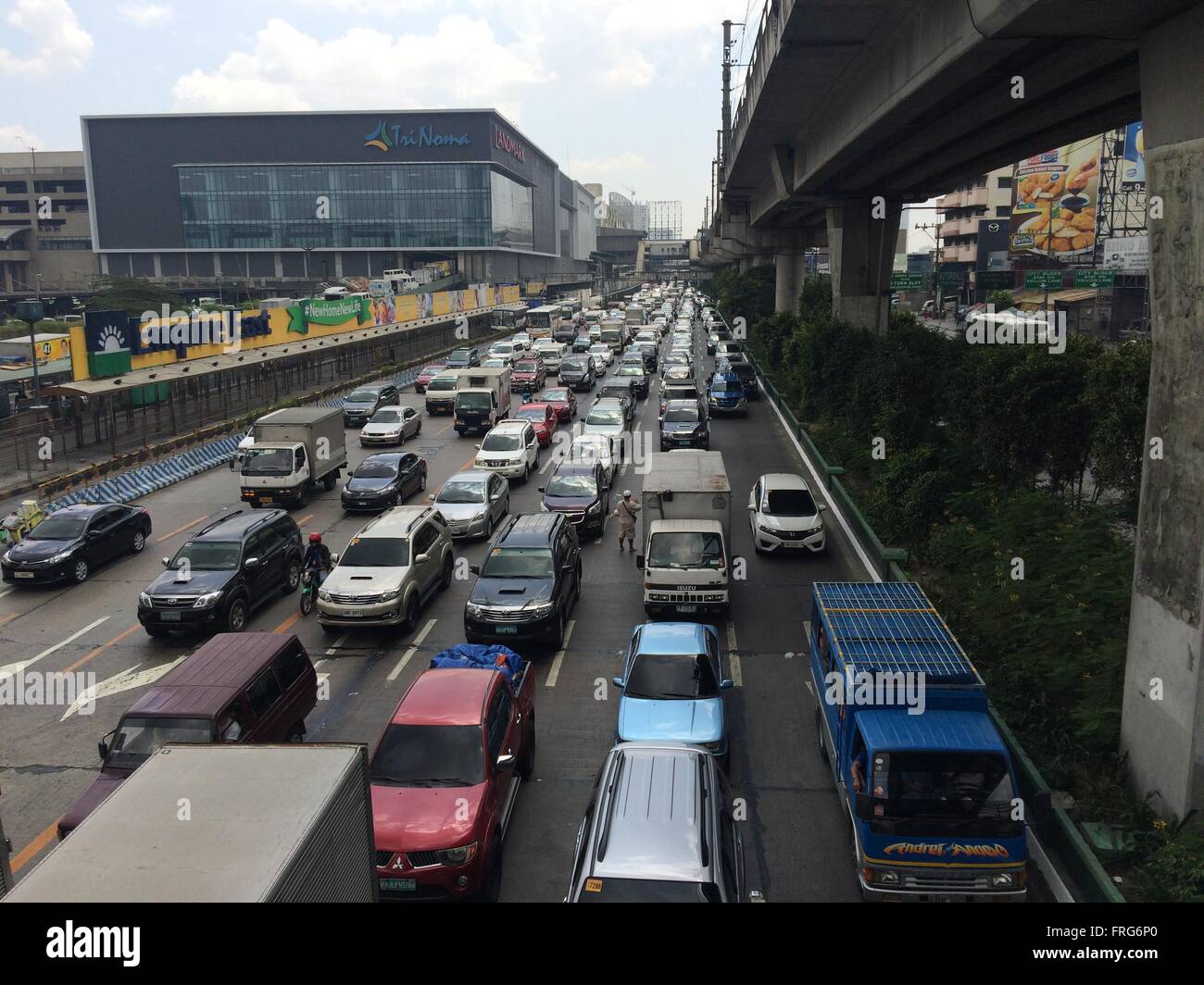 Quezon City, Philippines. 23rd Mar, 2016. Heavy traffic on Holy ...