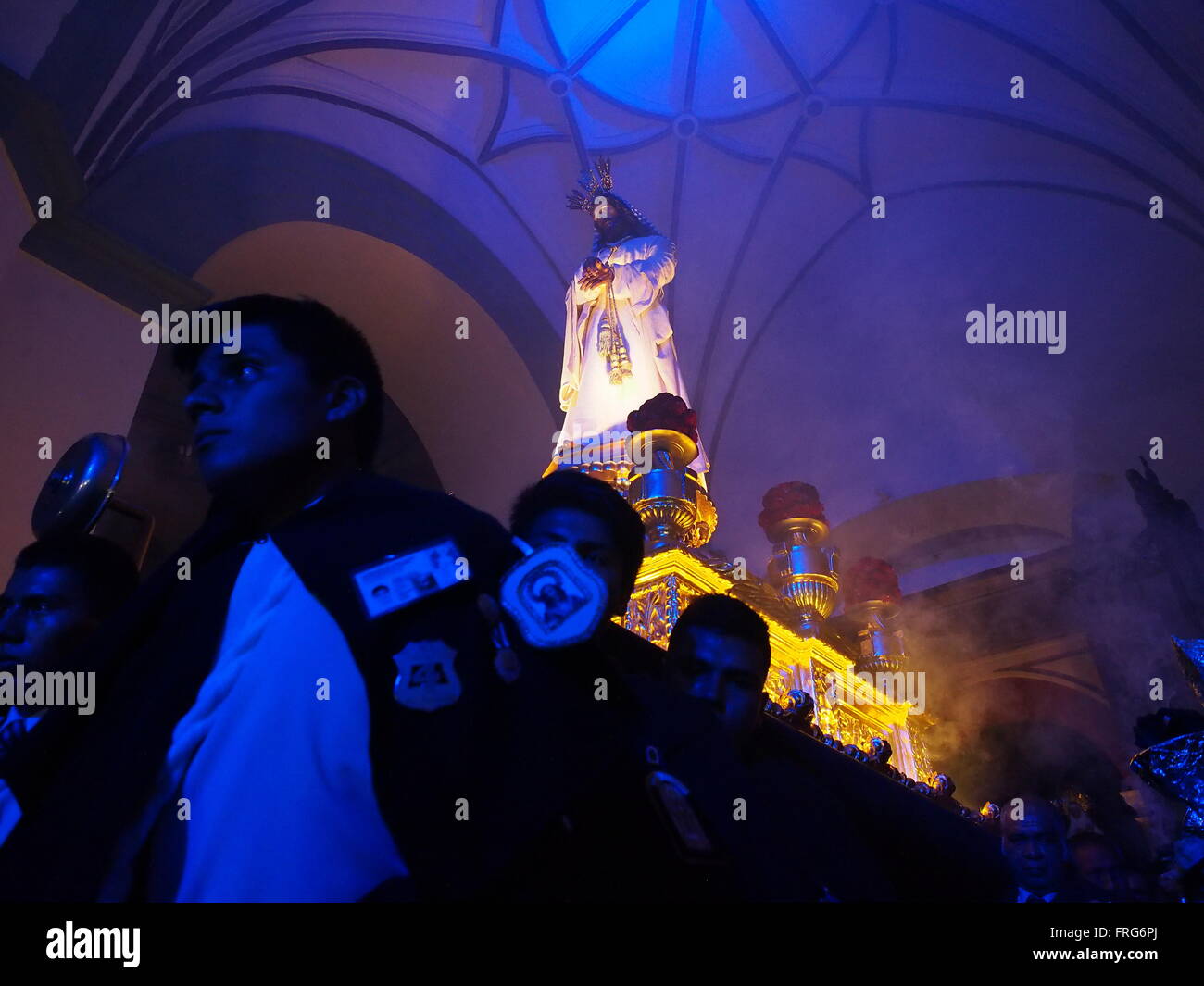 Lima, Peru. 22nd Mar, 2016. As every year at Easter, wrapped in vapors ...