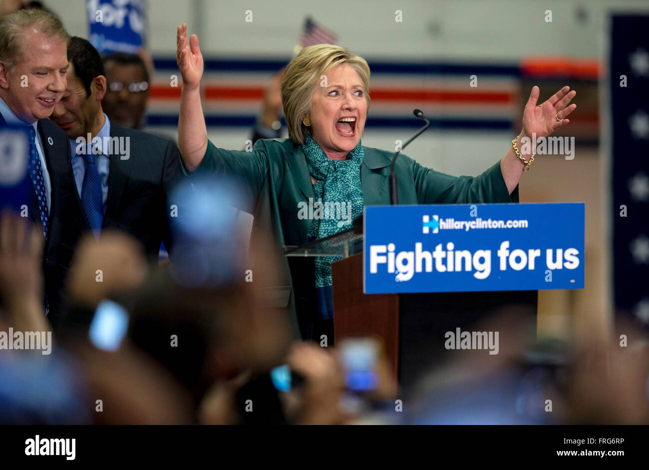 Seattle, Washington, USA. 22nd Mar, 2016. HILLARY CLINTON speaks during ...