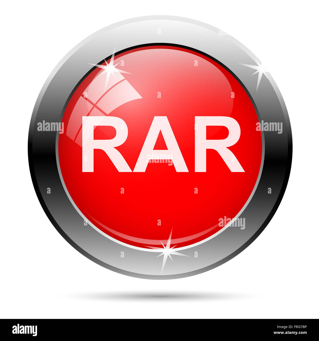 rar icon with white writing on red background Stock Photo - Alamy