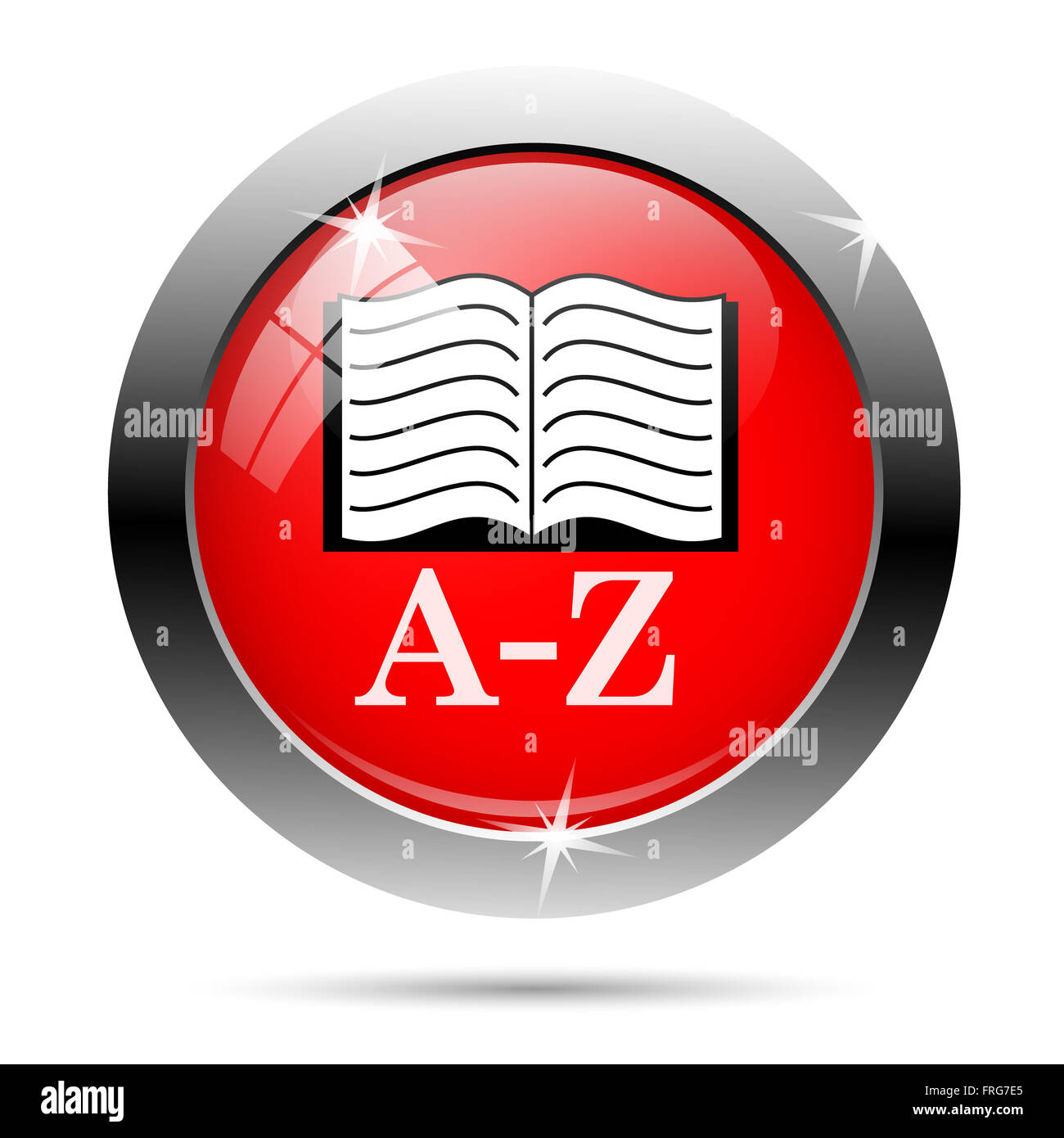 AZ book icon with white on red background Stock Photo - Alamy