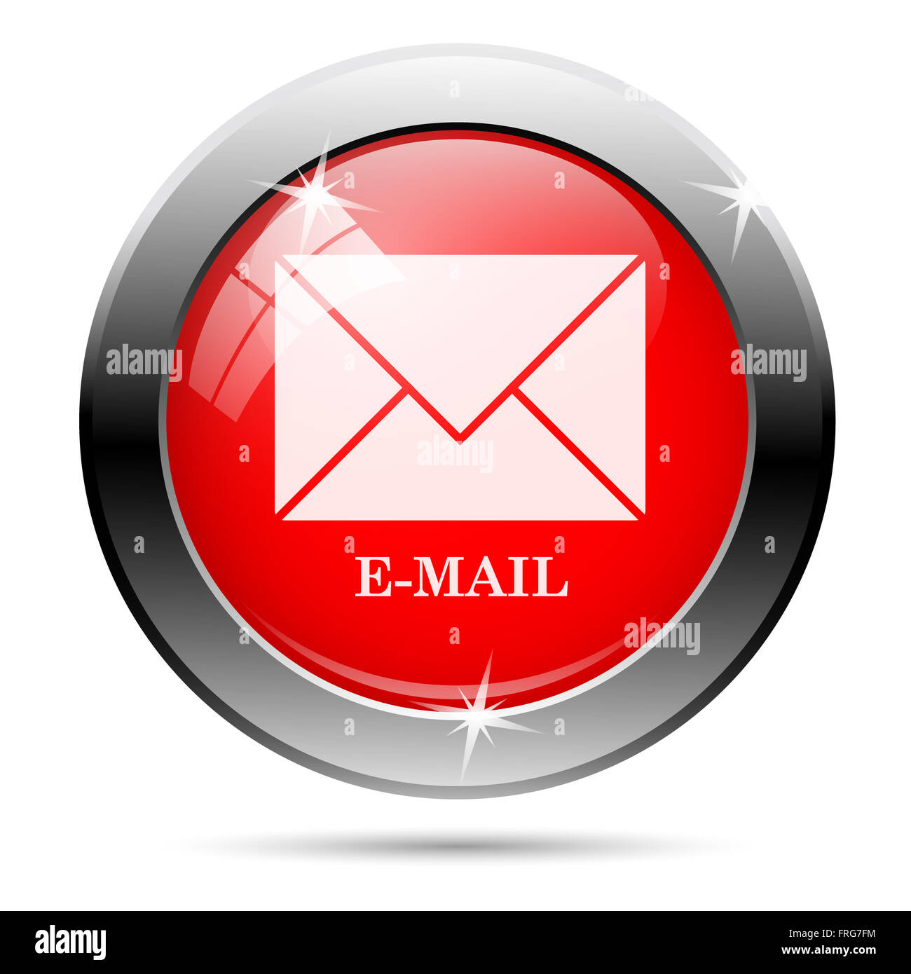Email icon with white on red background Stock Photo - Alamy