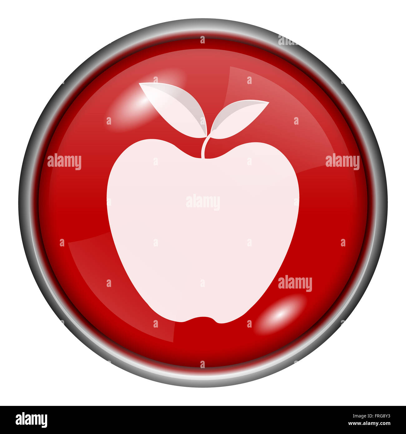 Red round glossy icon with white design on red background Stock Photo ...