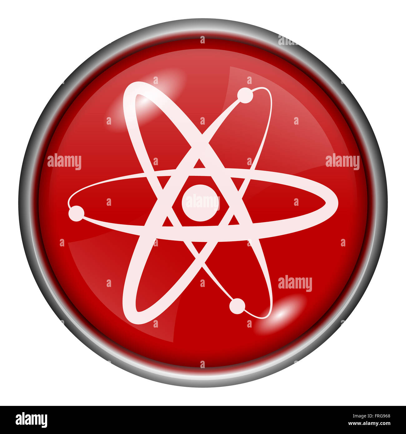Red round glossy icon with white design on red background Stock Photo ...