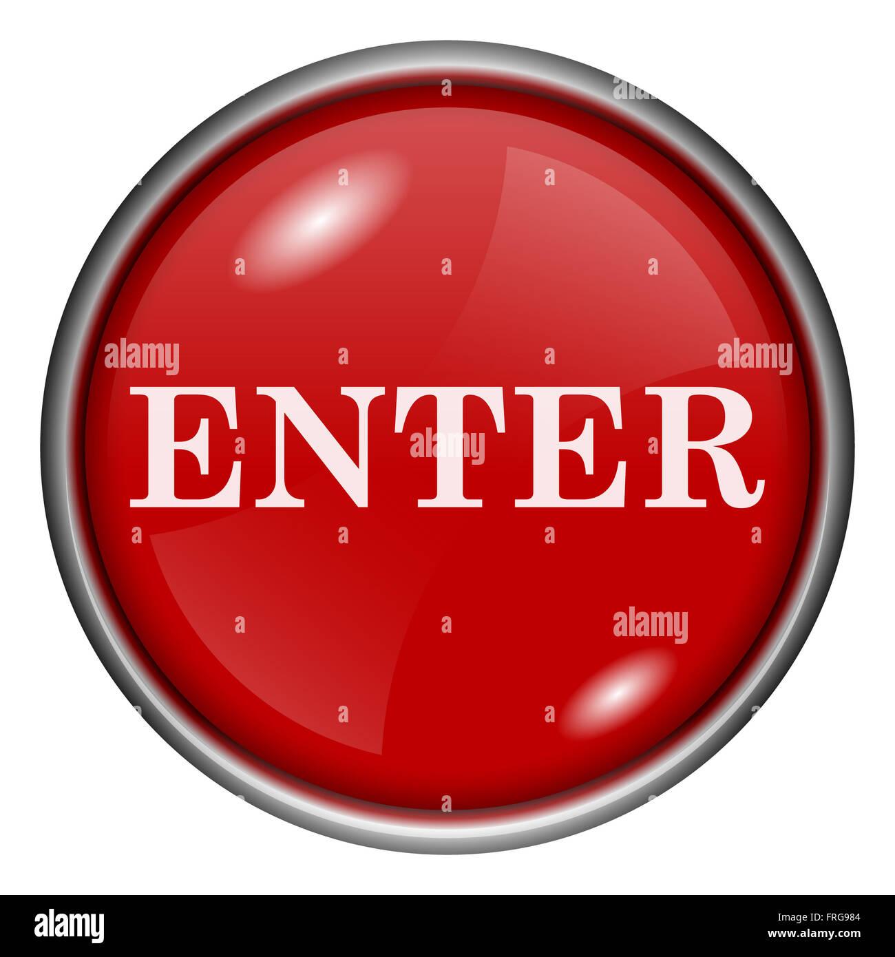 Red round glossy icon with white design on red background Stock Photo ...
