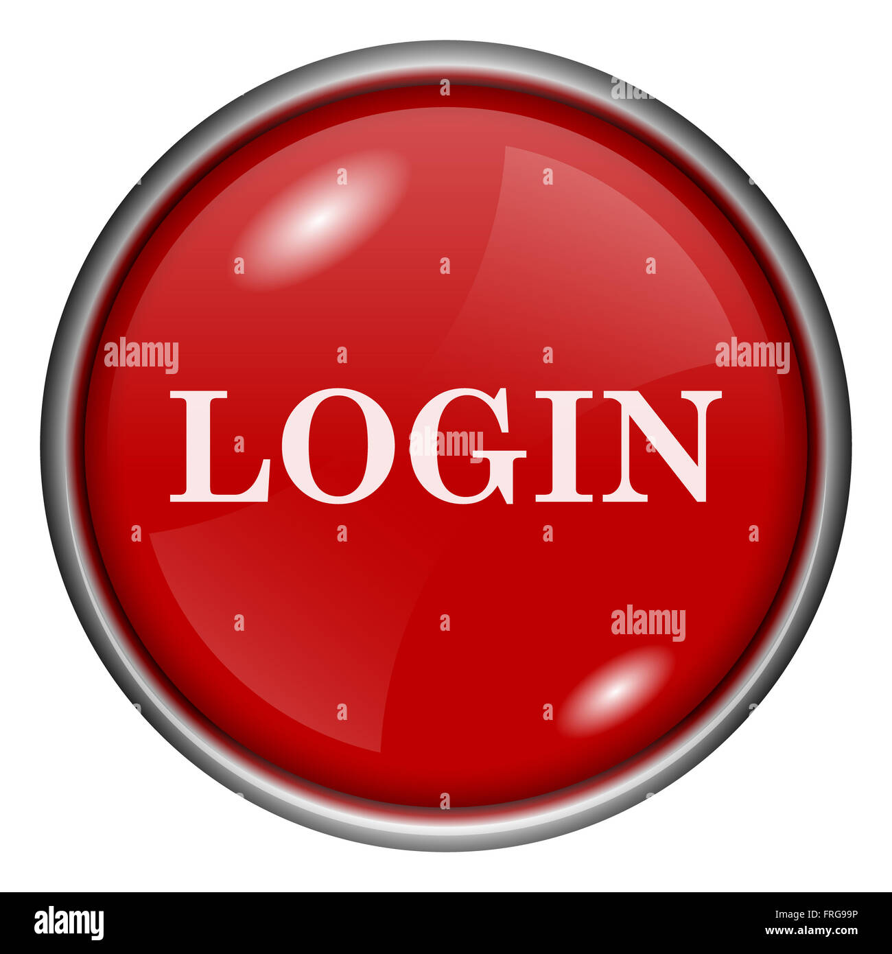Login icon glossy red round hi-res stock photography and images - Alamy