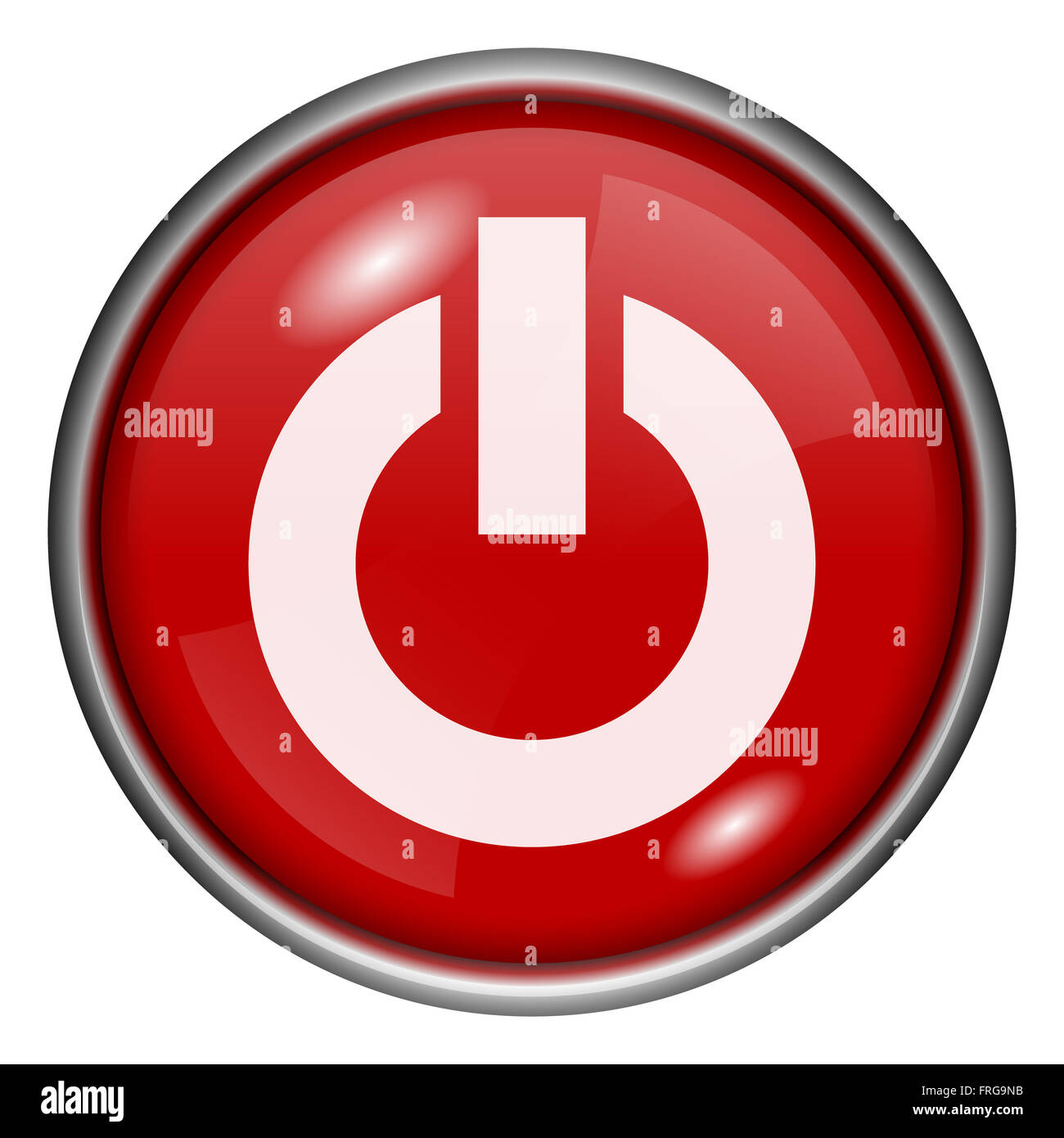 Red round glossy icon with white design on red background Stock Photo ...
