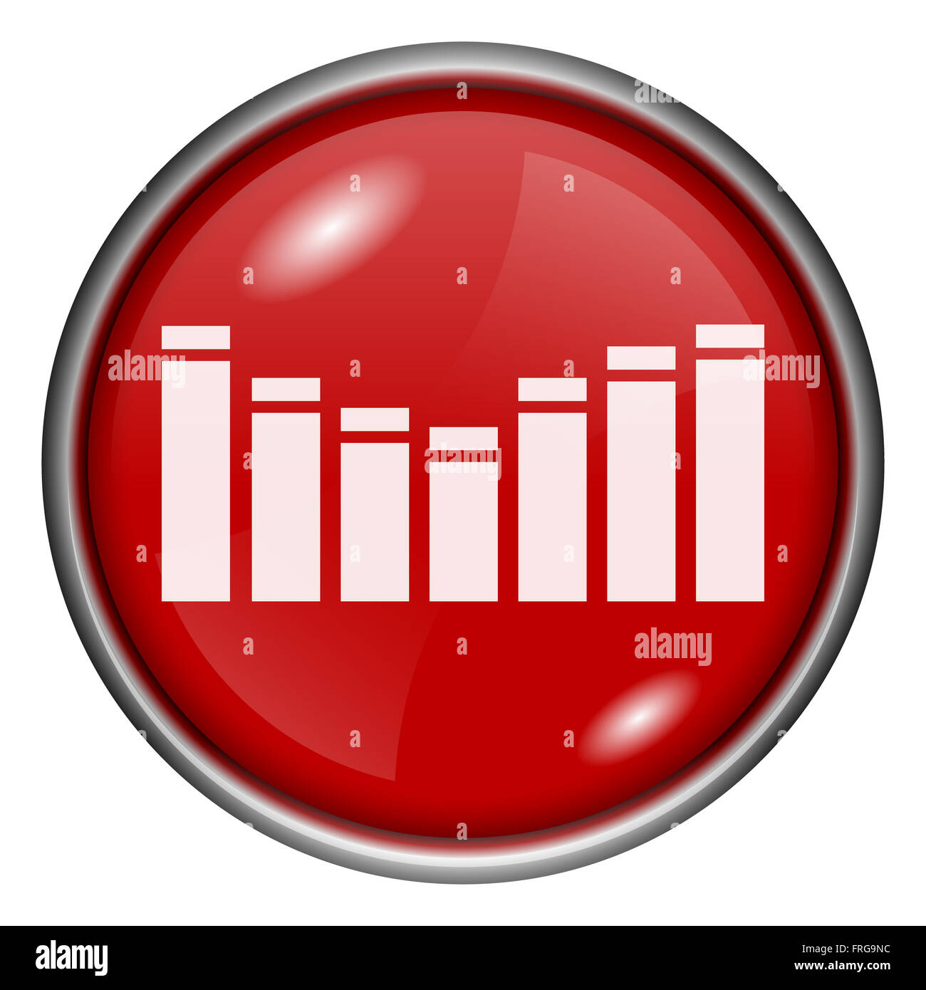 Red round glossy icon with white design on red background Stock Photo ...