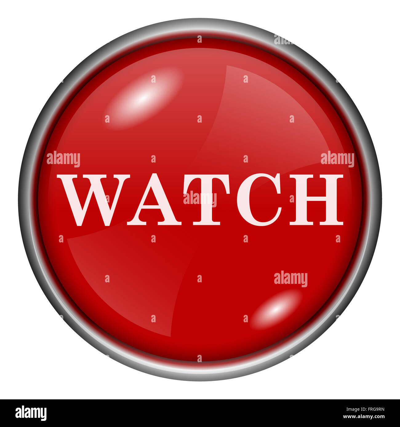 Red round glossy icon with white design on red background Stock Photo ...