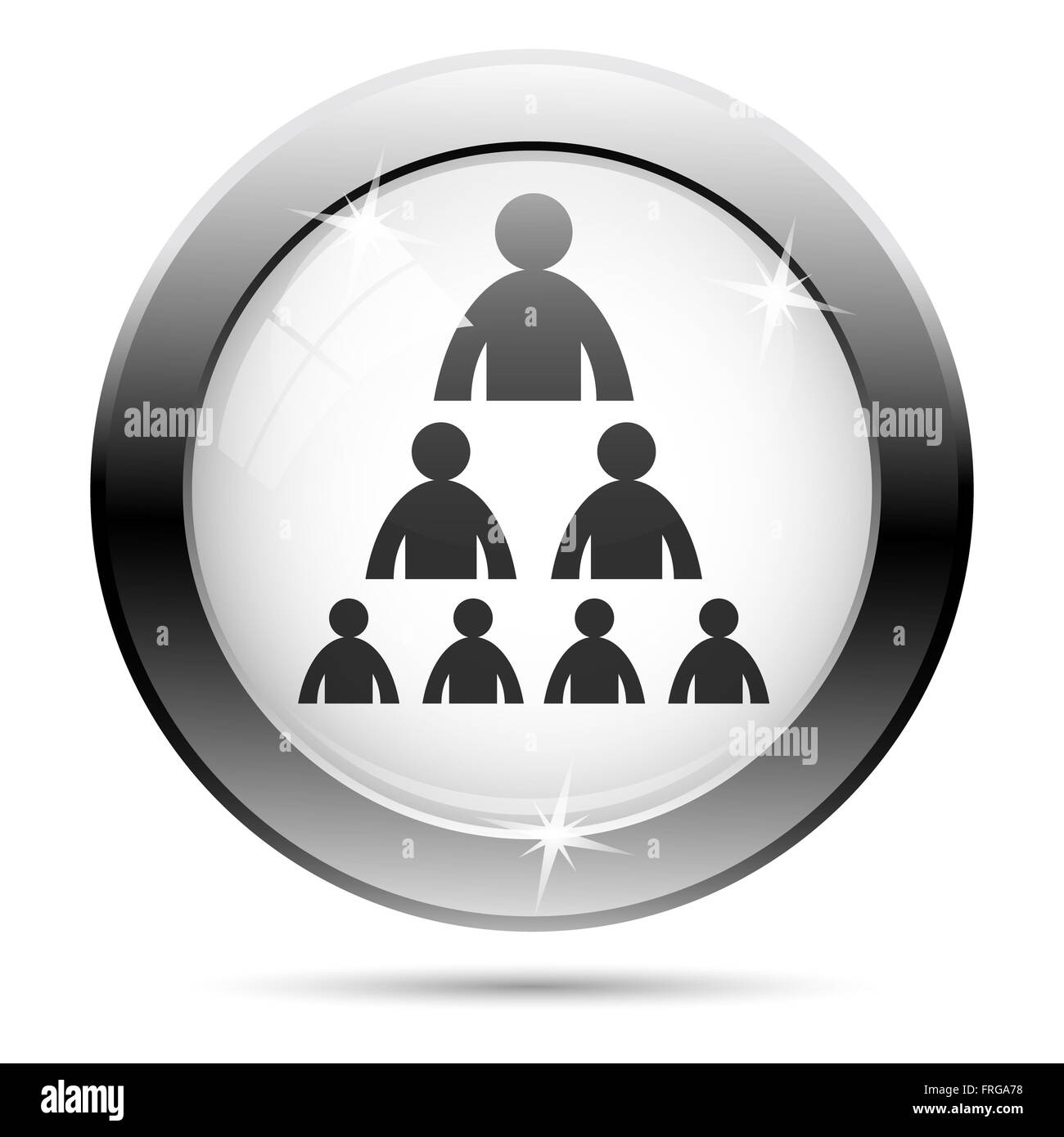 Metallic icon with black design on white glass background Stock Photo ...