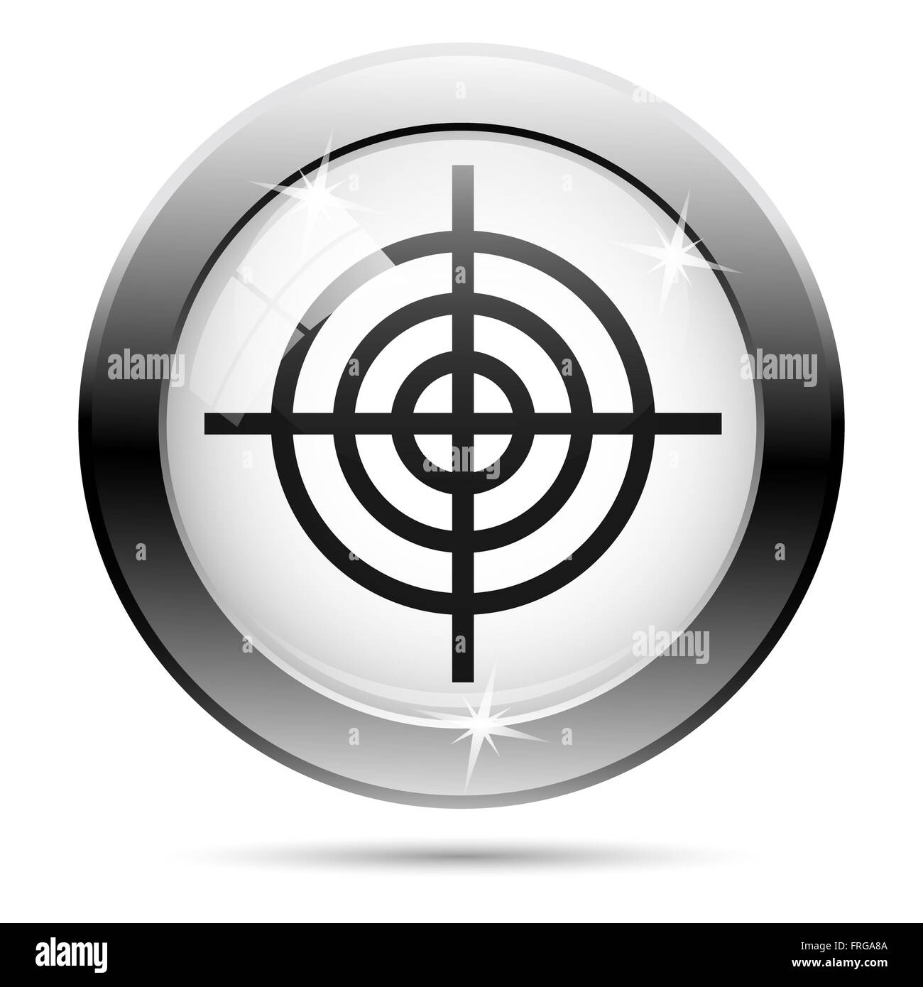 Metallic icon with black design on white glass background Stock Photo ...