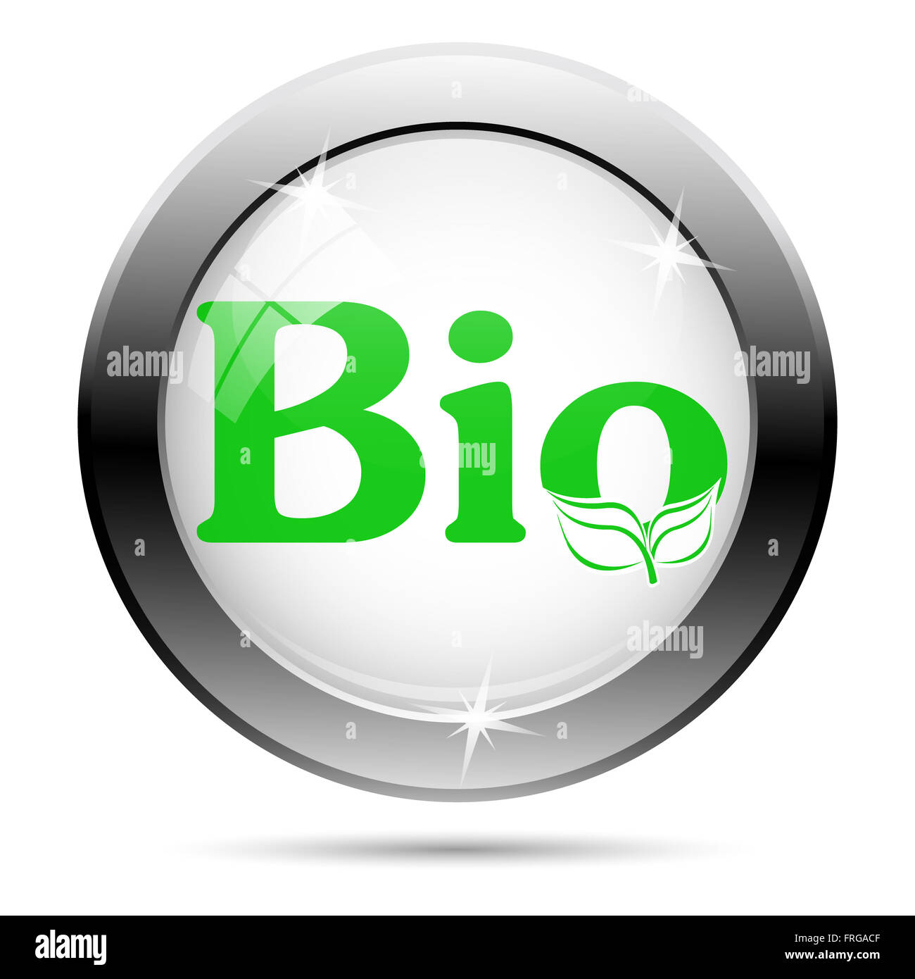 Metallic icon with green design on white glass background Stock Photo ...